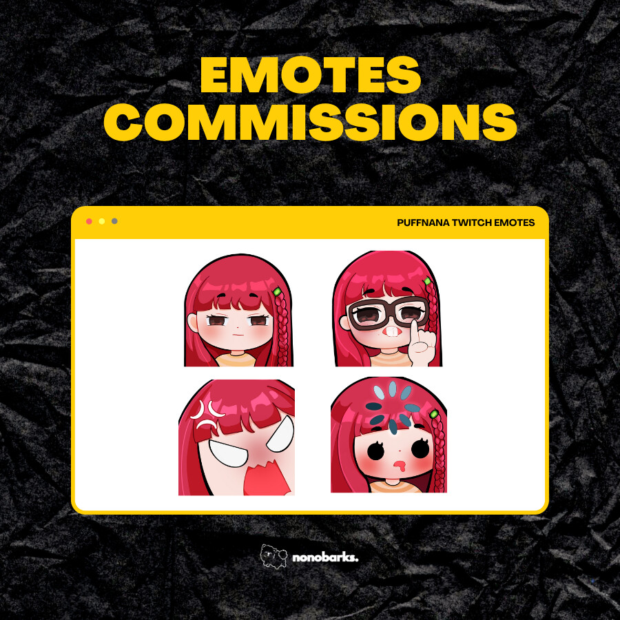 ArtStation - EMOTES COMMISSIONS - Puffnana Twitch Emotes