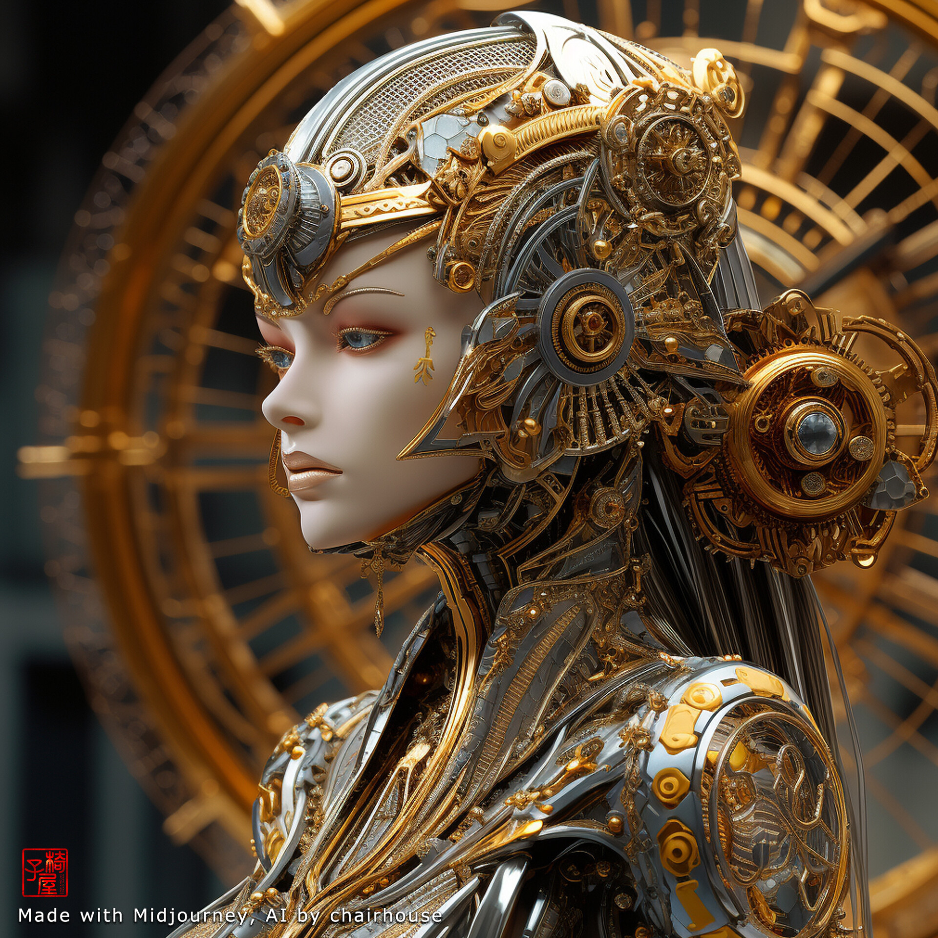 ArtStation - mechanical silver goddess32 in silver machine city 240325 ...