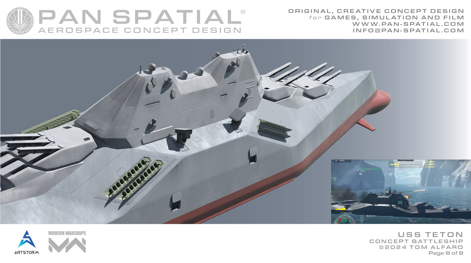 PAN SPATIAL Aerospace Concept Design - USS TETON CONCEPT BATTLESHIP