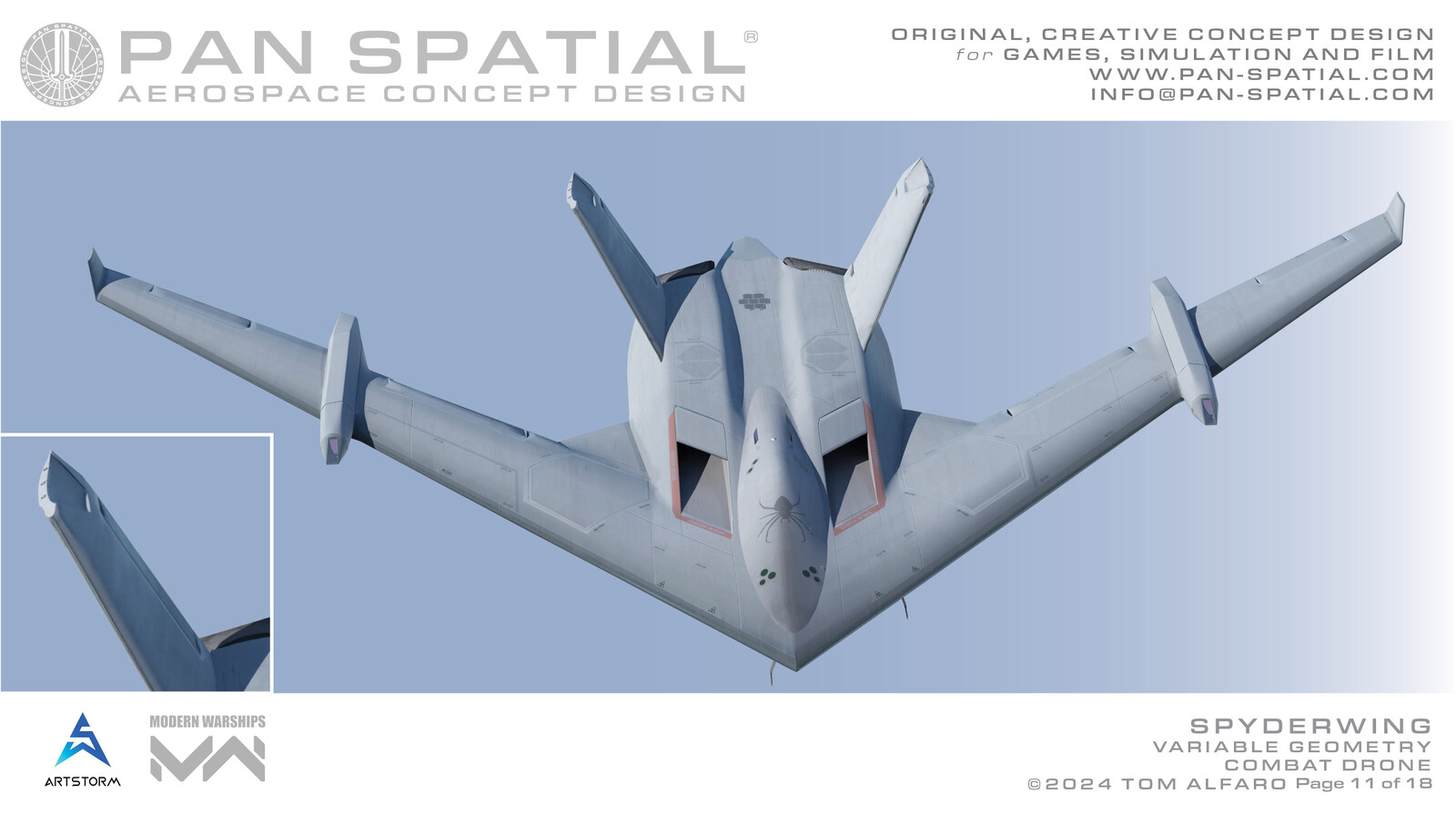 PAN SPATIAL Aerospace Concept Design - SPYDERWING VARIABLE GEOMETRY DRONE