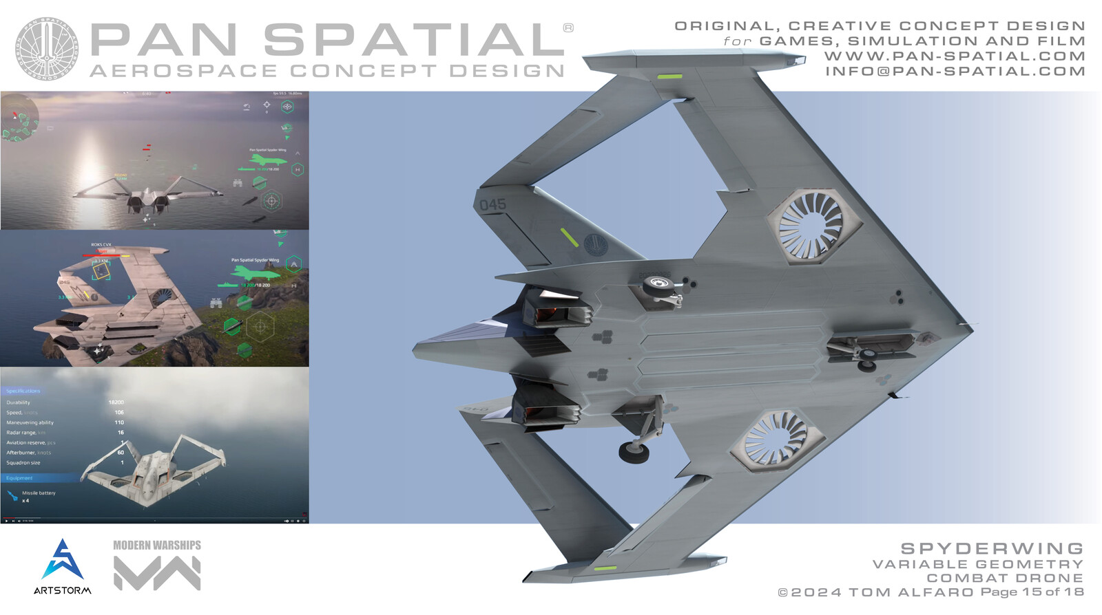 PAN SPATIAL Aerospace Concept Design - SPYDERWING VARIABLE GEOMETRY DRONE