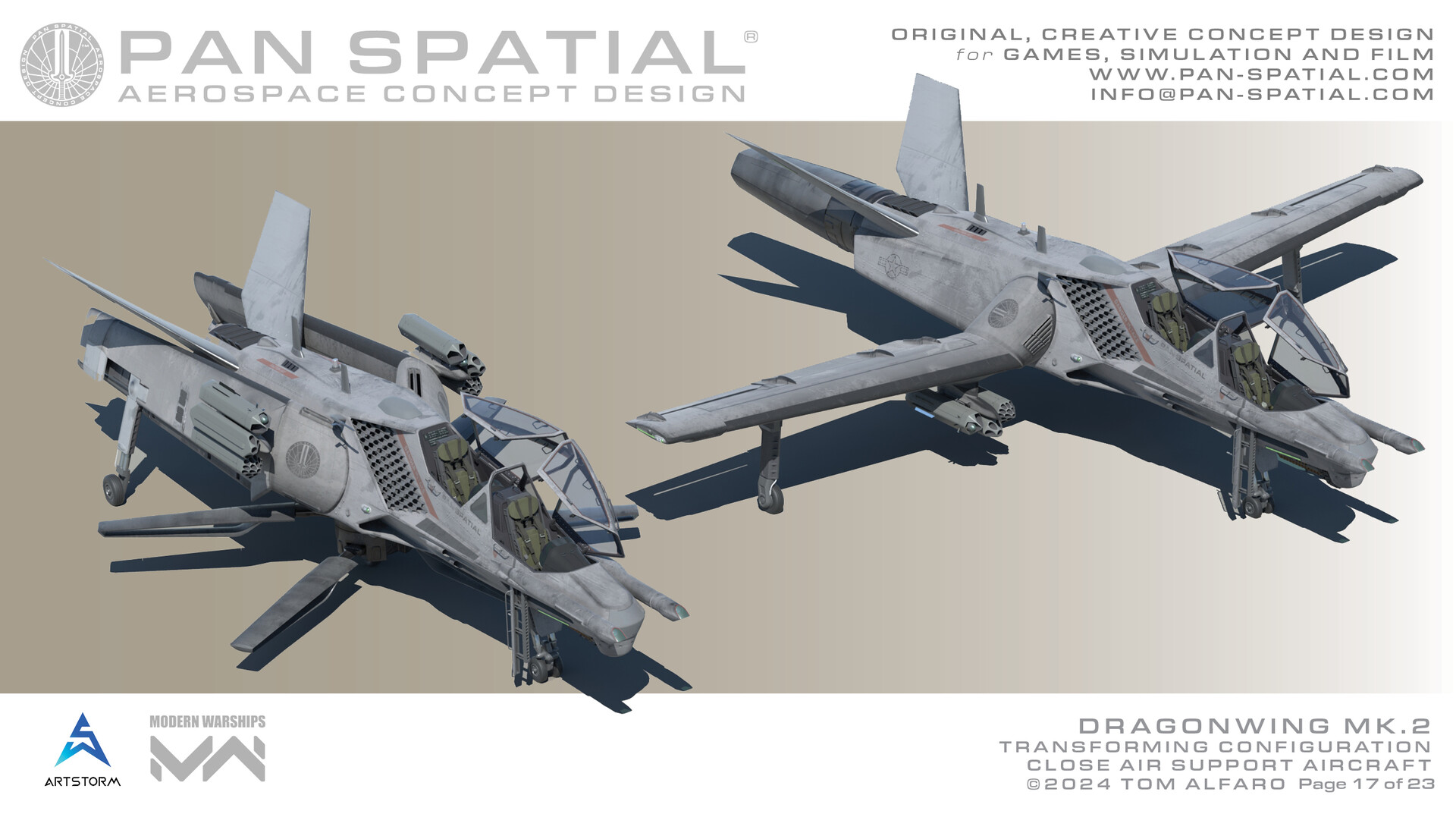 PAN SPATIAL Aerospace Concept Design - DRAGONWING Mk.2 VARIABLE GEOMETRY COMBAT AIRCRAFT