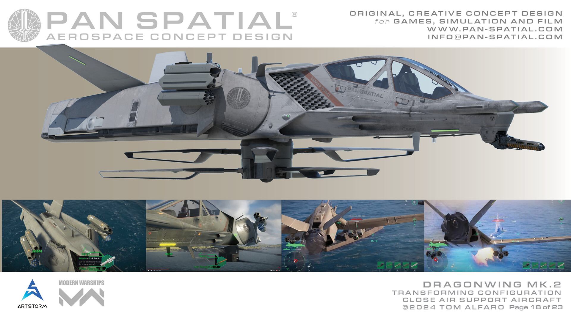 PAN SPATIAL Aerospace Concept Design - DRAGONWING Mk.2 VARIABLE GEOMETRY COMBAT AIRCRAFT