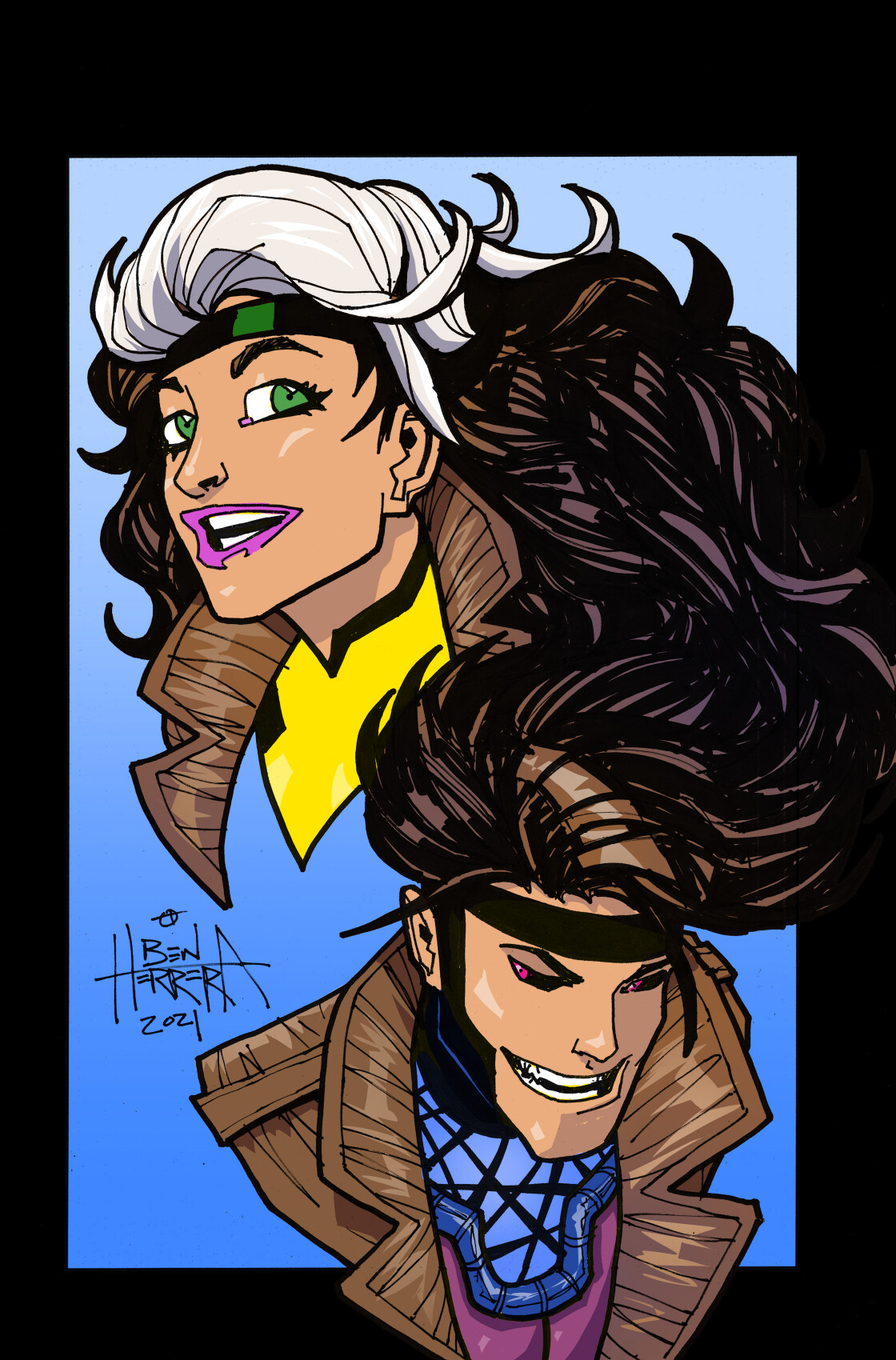 ArtStation - Rogue and Gambit Commission