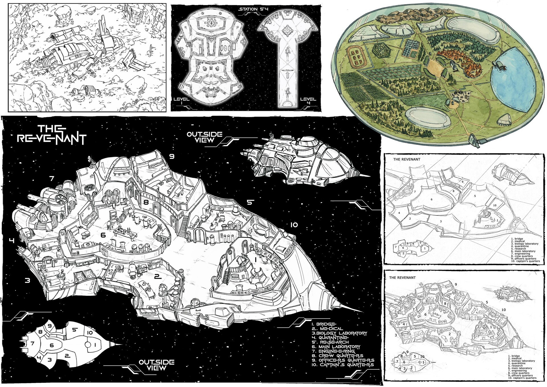 ArtStation - Other maps, starships sections, buildings, town, villages ...
