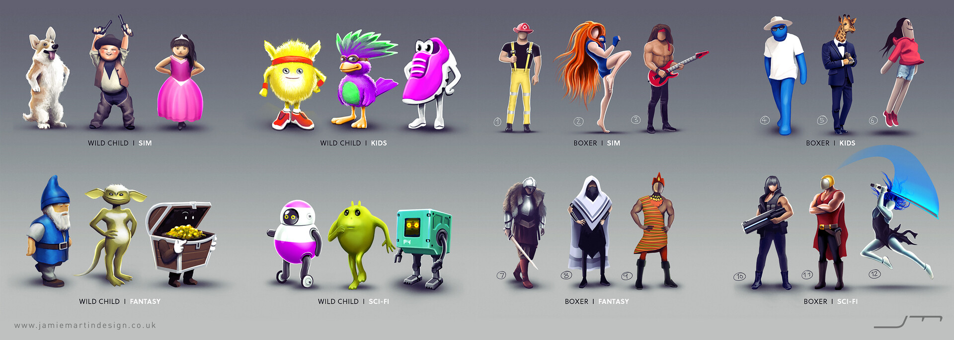 Jamie Martin - Theme Park / Social Space - character concept art