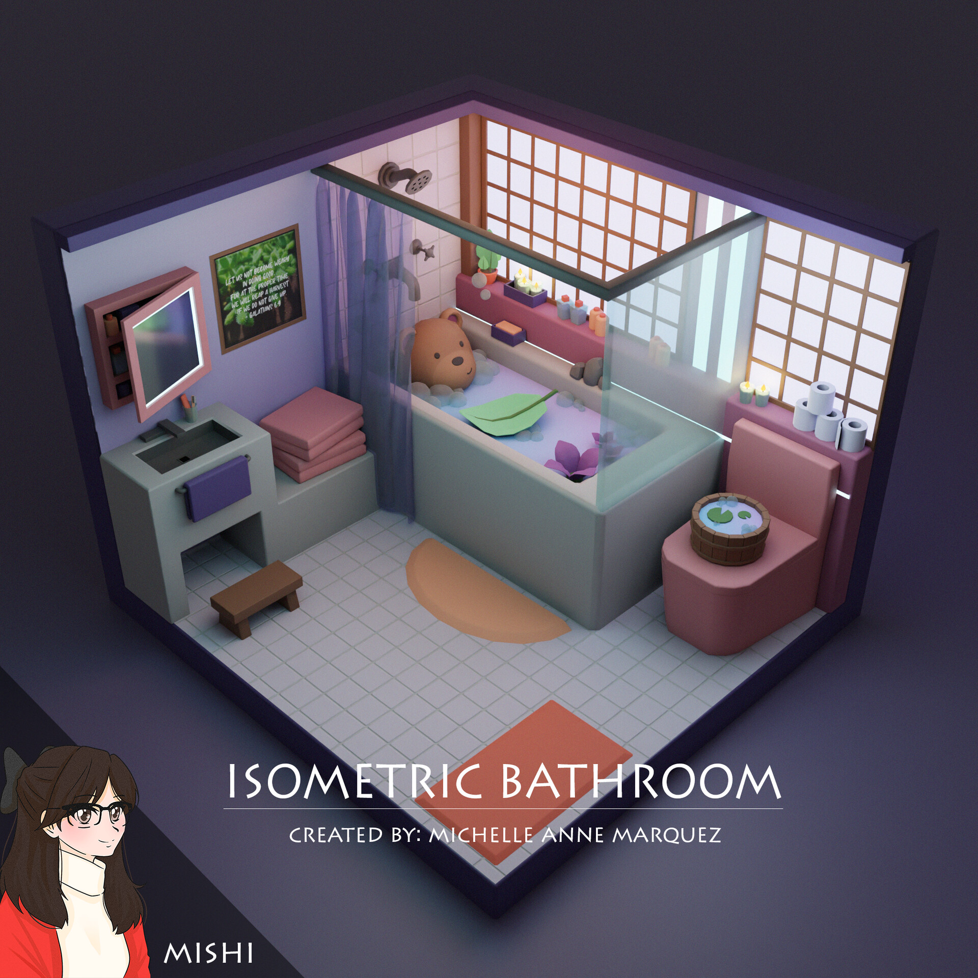 ArtStation - Isometric Bathroom