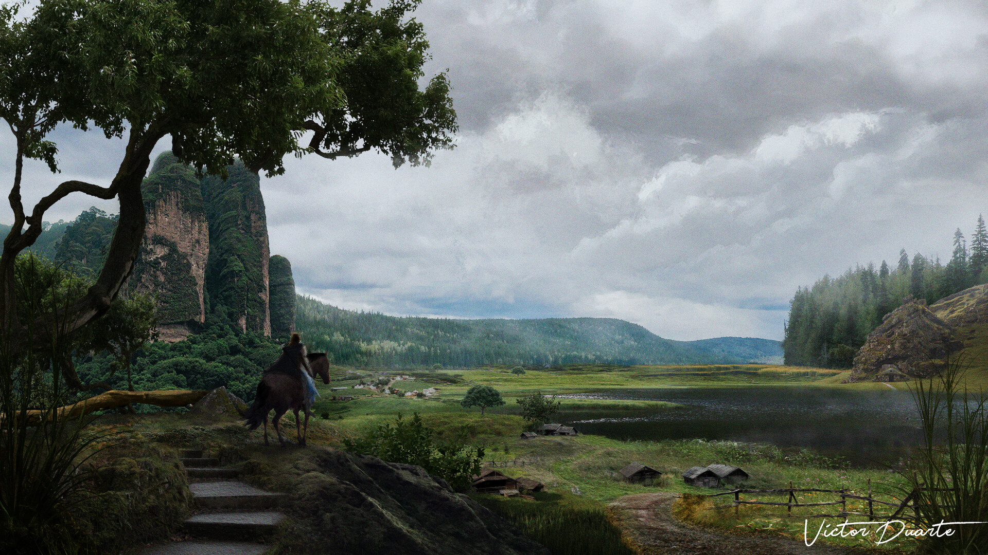 ArtStation - Knight returning to his village