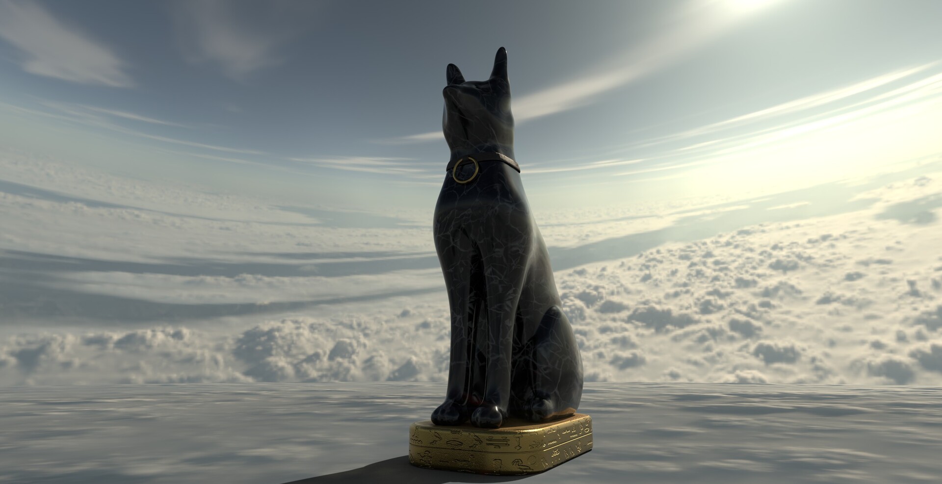 V8 Infinite - Antique Cat Statuette prop
