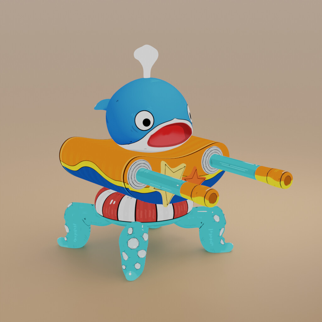 ArtStation - Hand-paint Stylized Water Turret