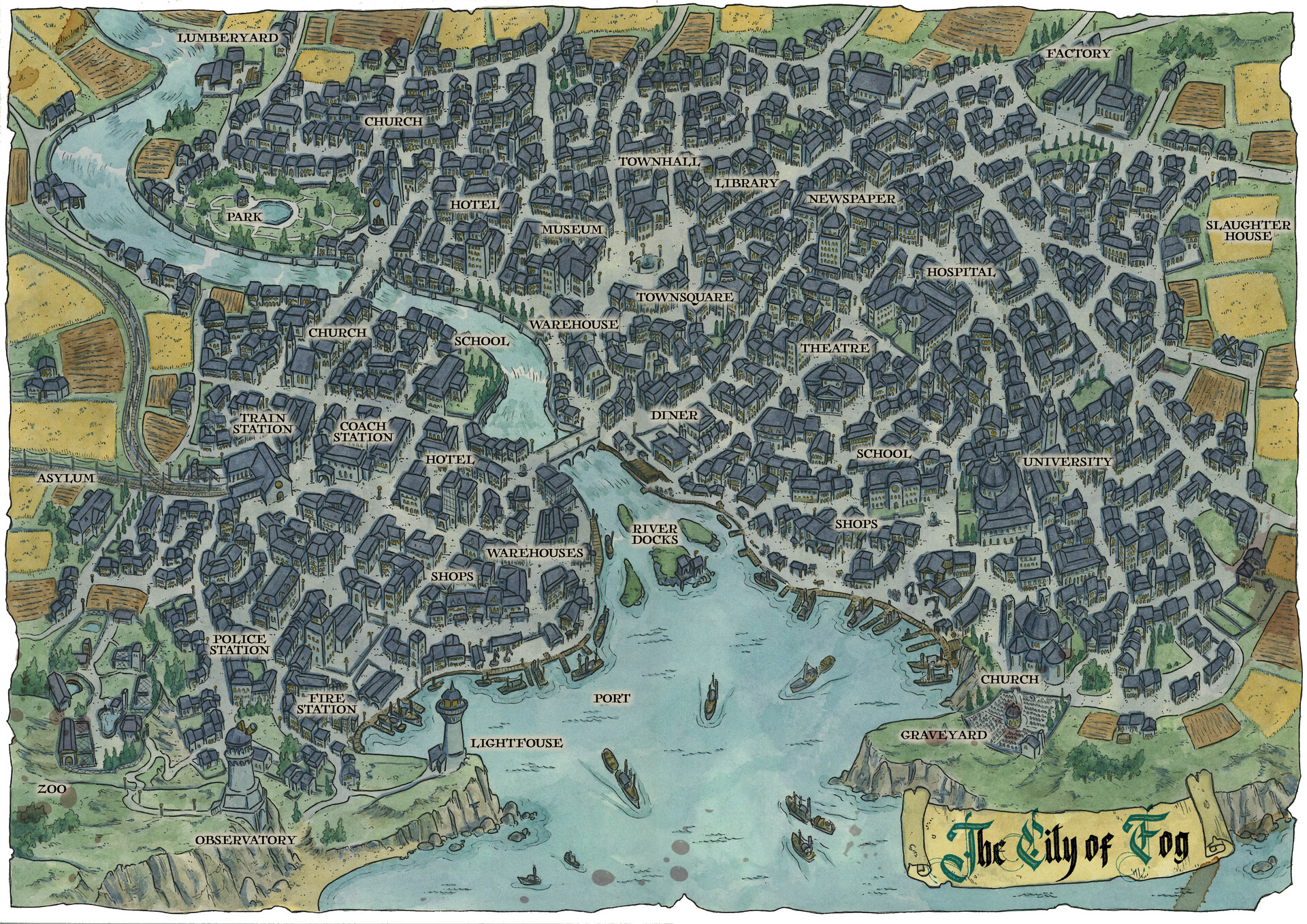 ArtStation - New map created on a private commission for Rpg Project!