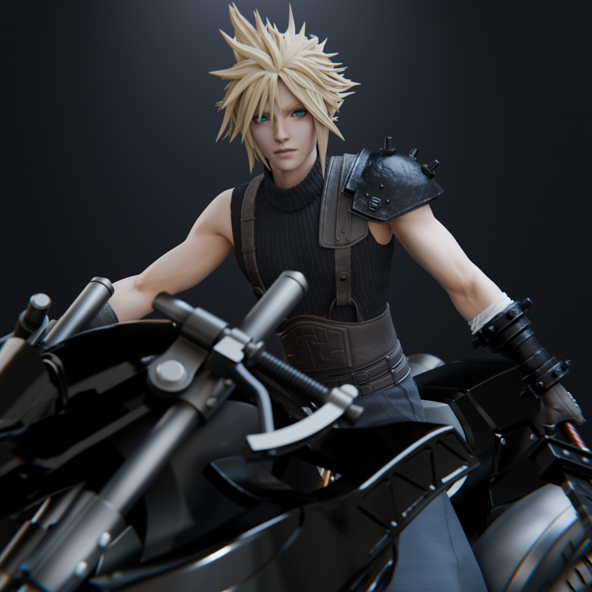 ArtStation - Cloud Strife on Hardy-Daytona (Final Fantasy VII) Fanart