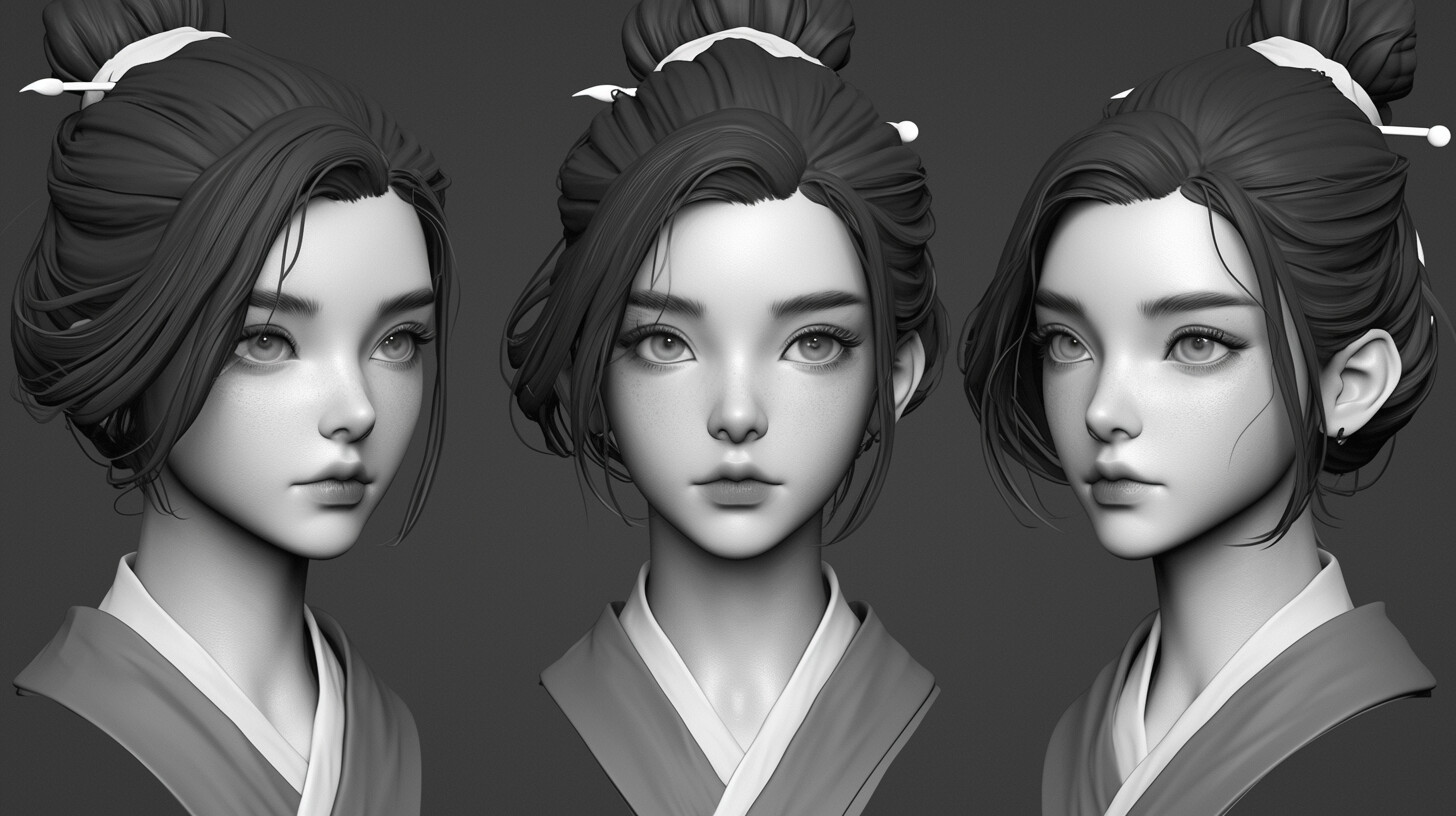Tika Art - +300 Chinese Female Head Sculpt(4k)