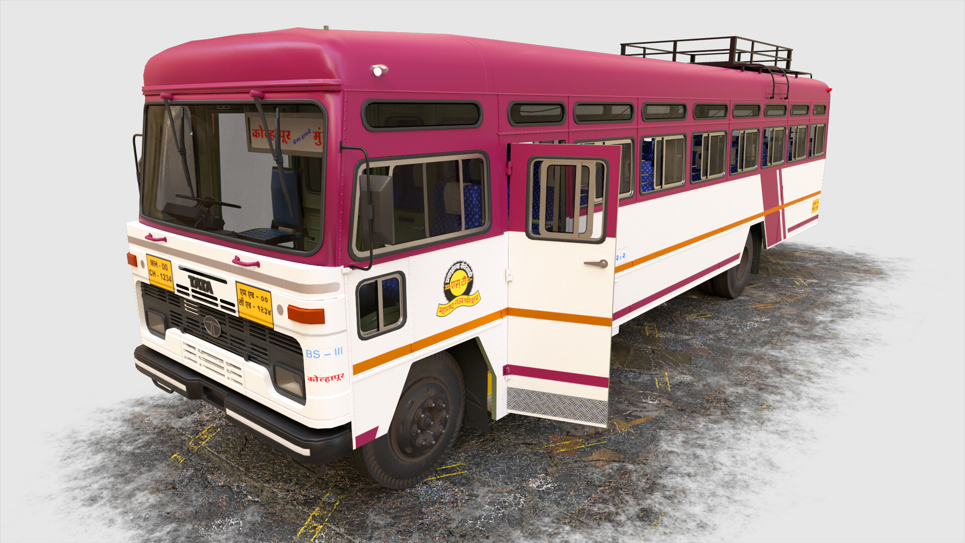 ArtStation - Msrtc_Hirkani_ST_bus_version_01_new (Purple_white)