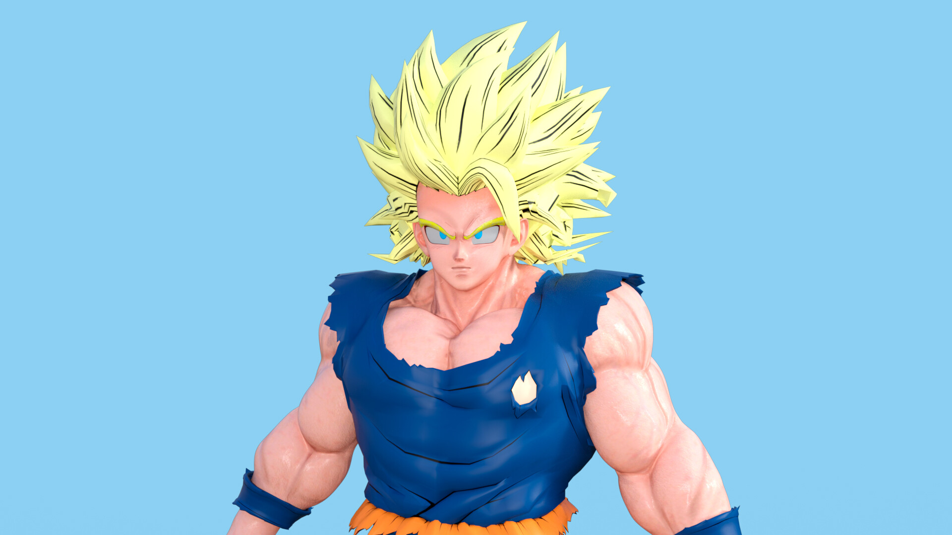 ArtStation - 3D Render - Super Saiyan Goku