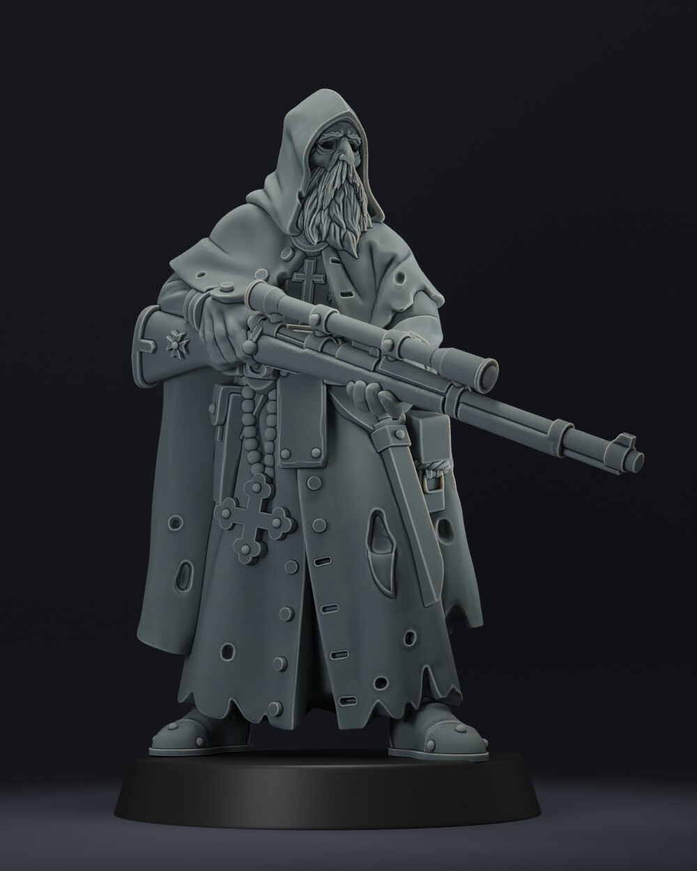 ArtStation - Sniper Priest miniature for Trench Crusade
