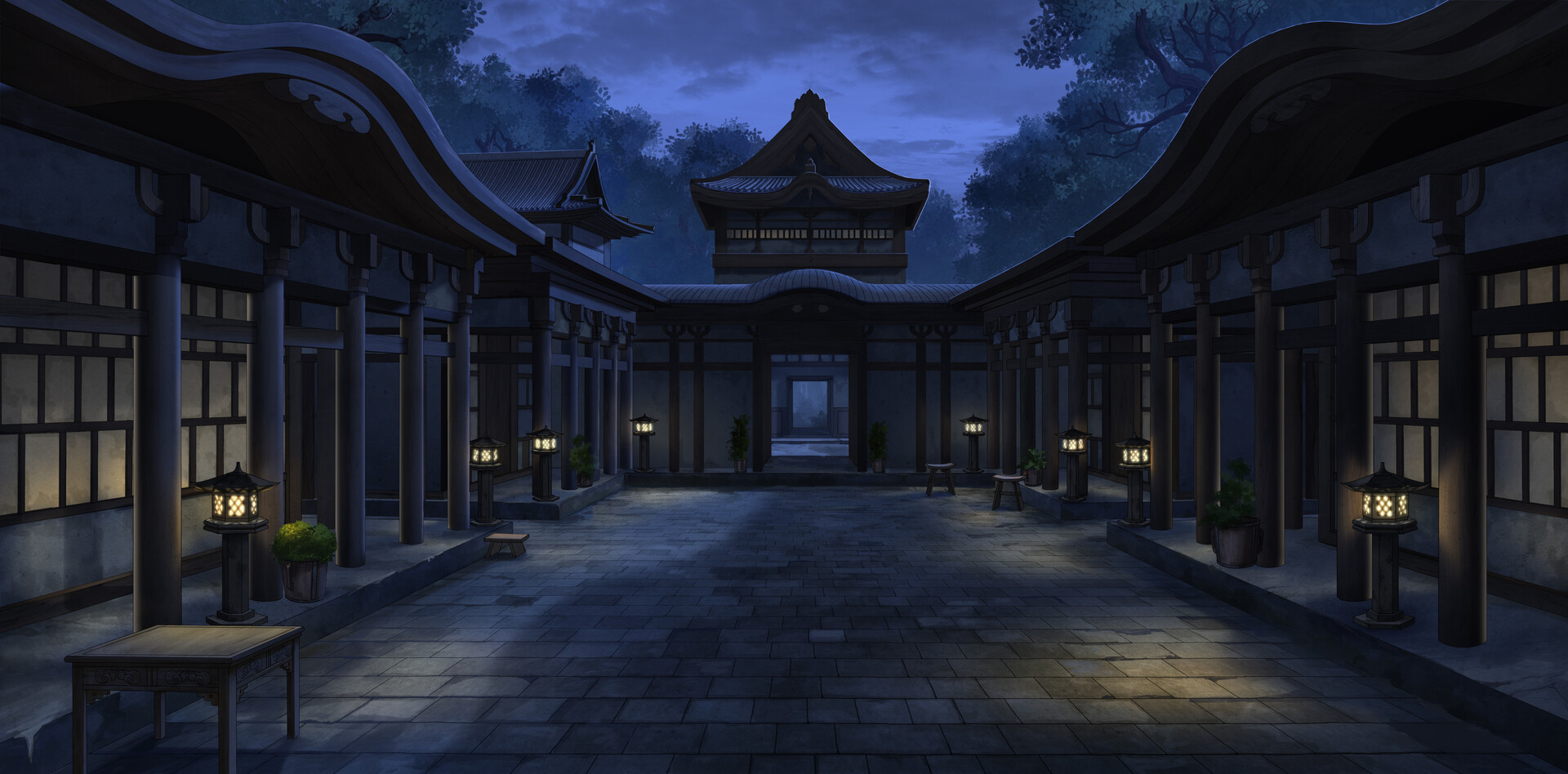 ArtStation - Ishido s Courtyard_Night