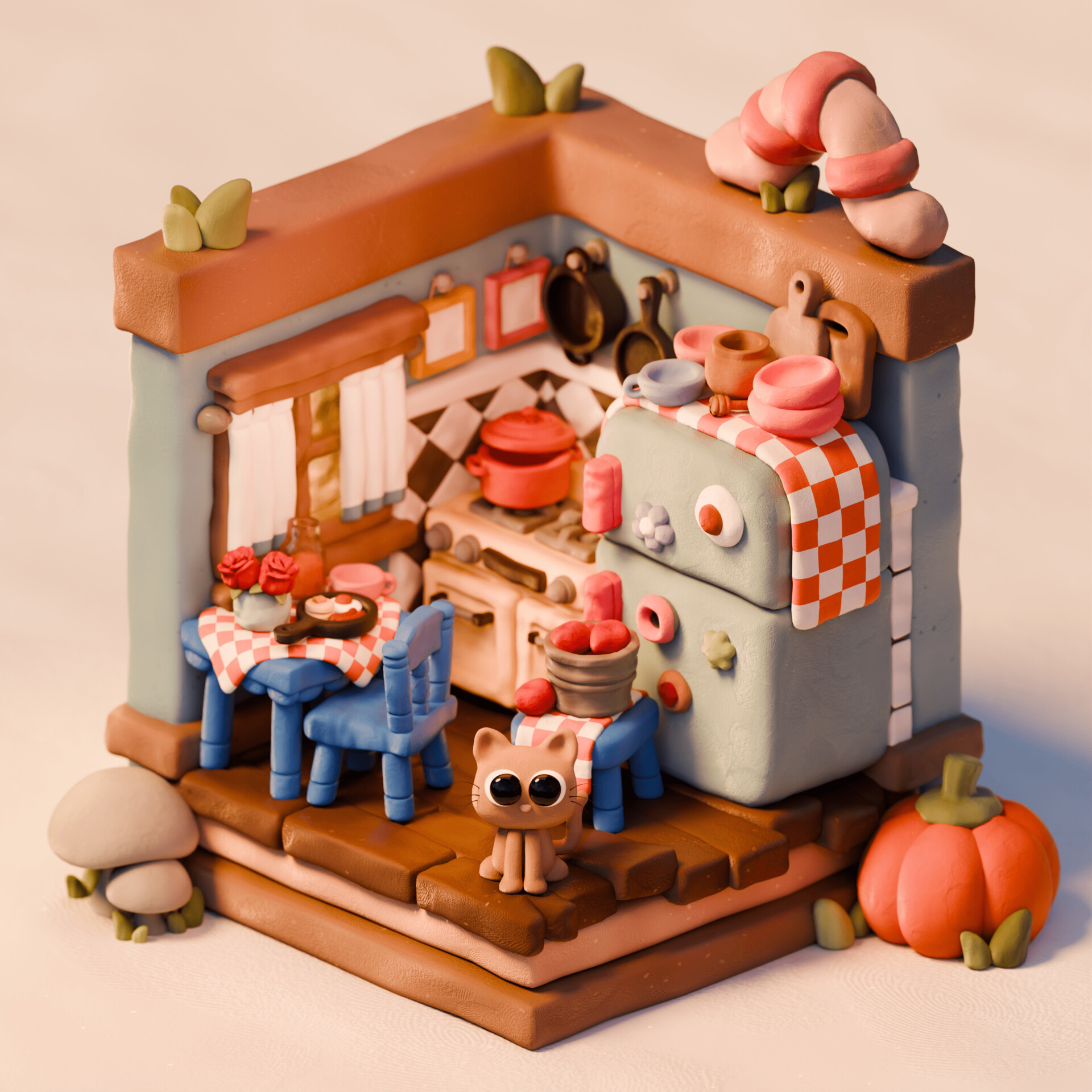 ArtStation - Clay kitchen
