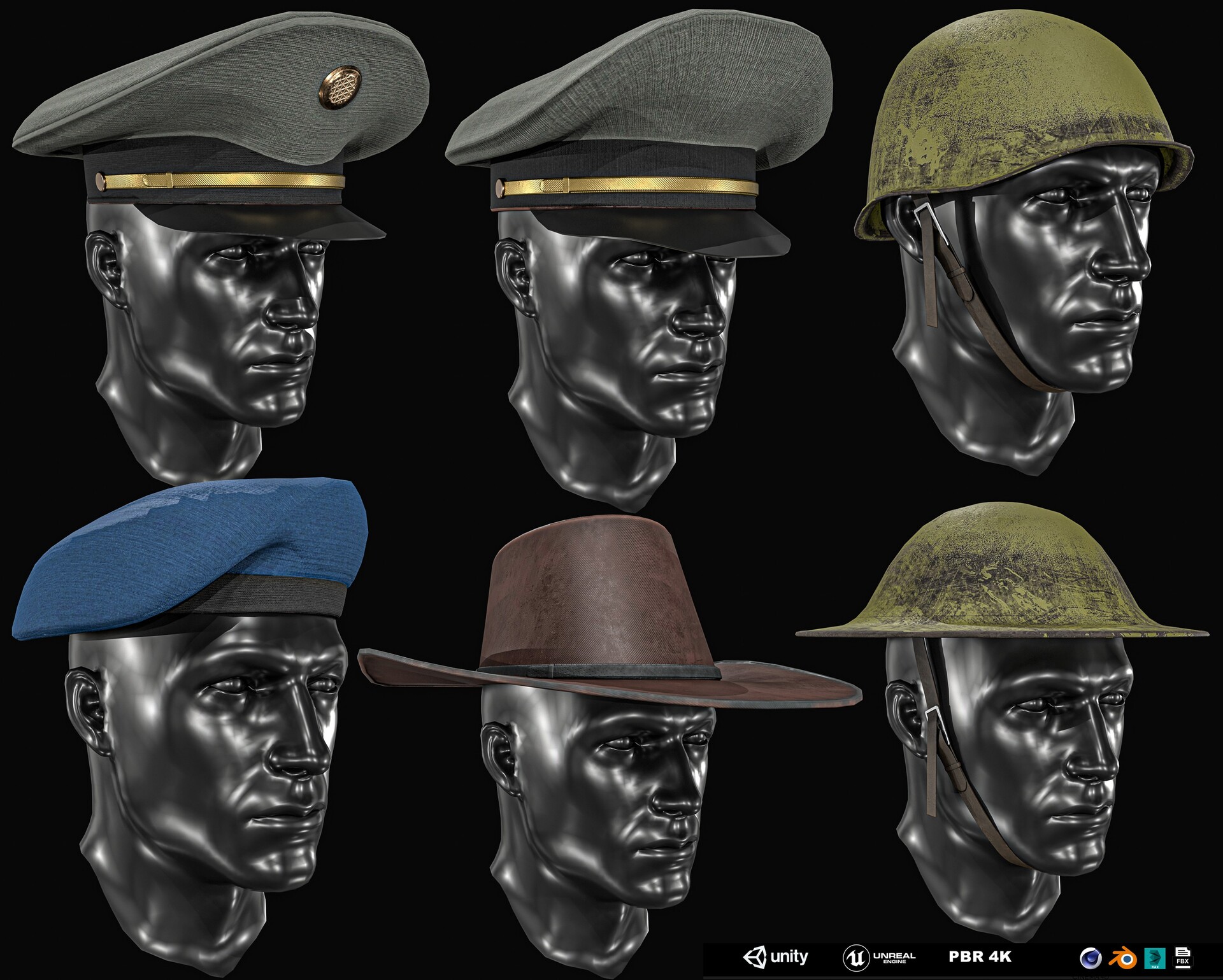 ArtStation - Army Officer Service Caps