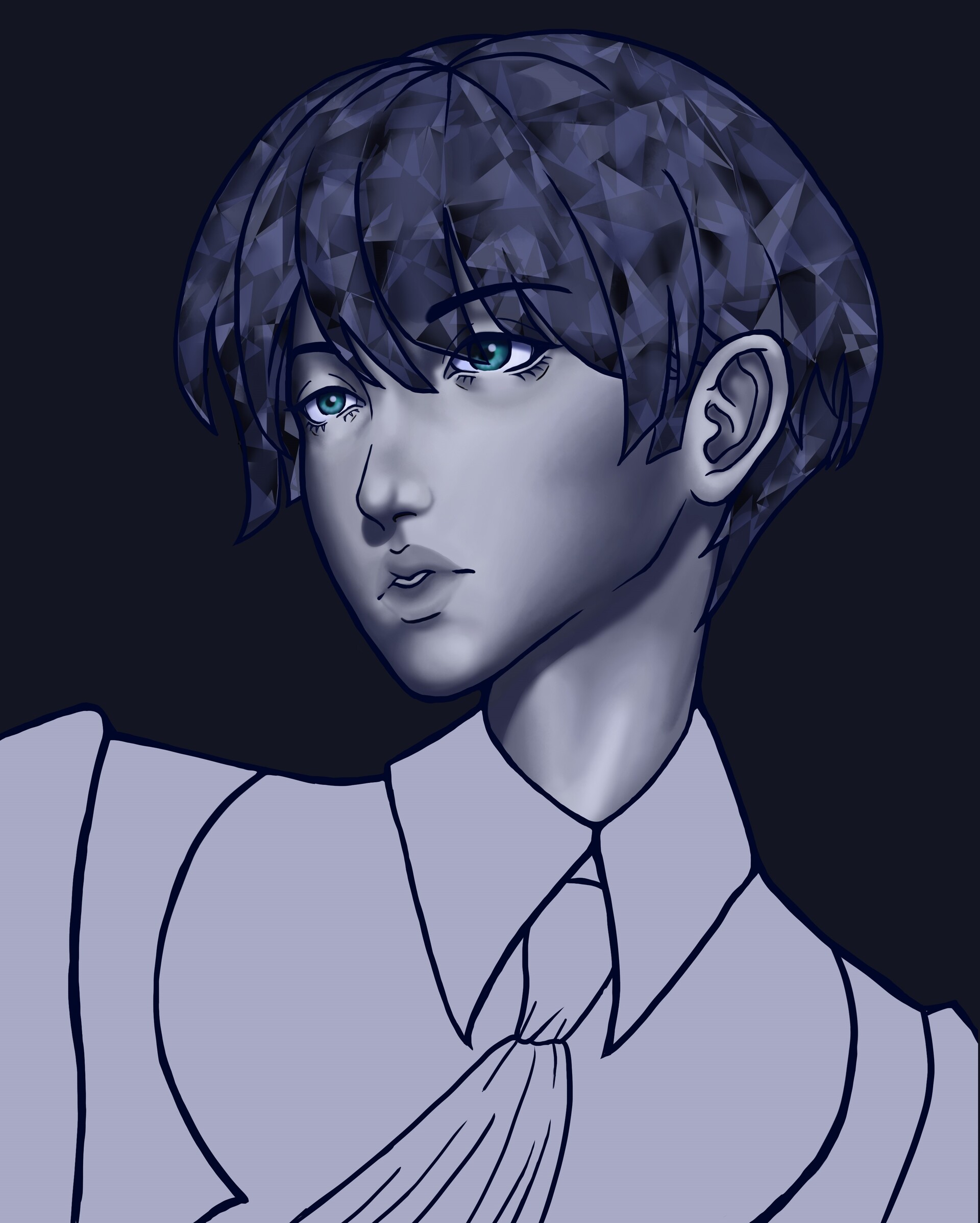 how to draw houseki no kuni hair