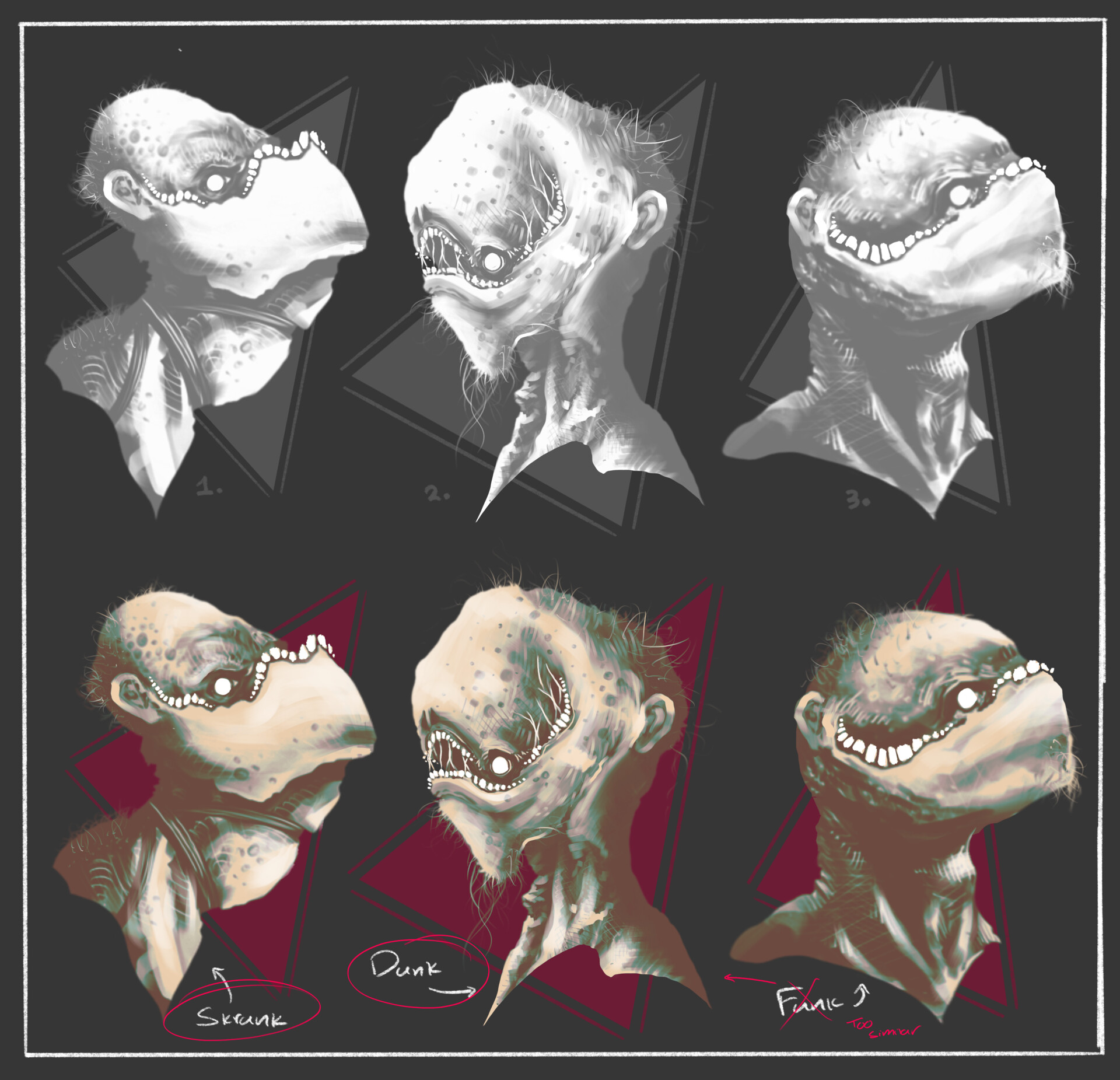 ArtStation - Final Majour Project ~ Existential Creature Design sketches #1