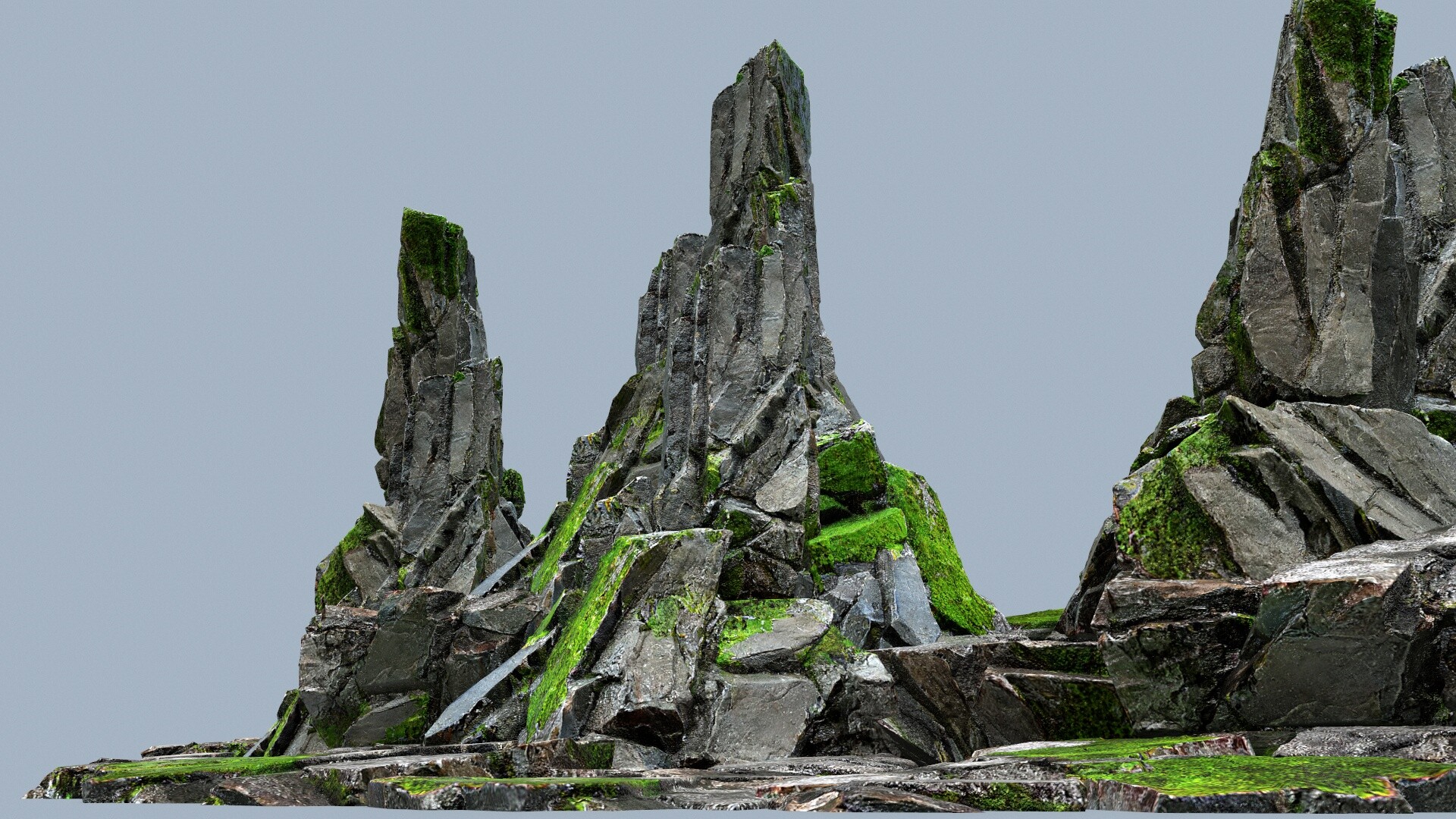 ArtStation - mossy rocks