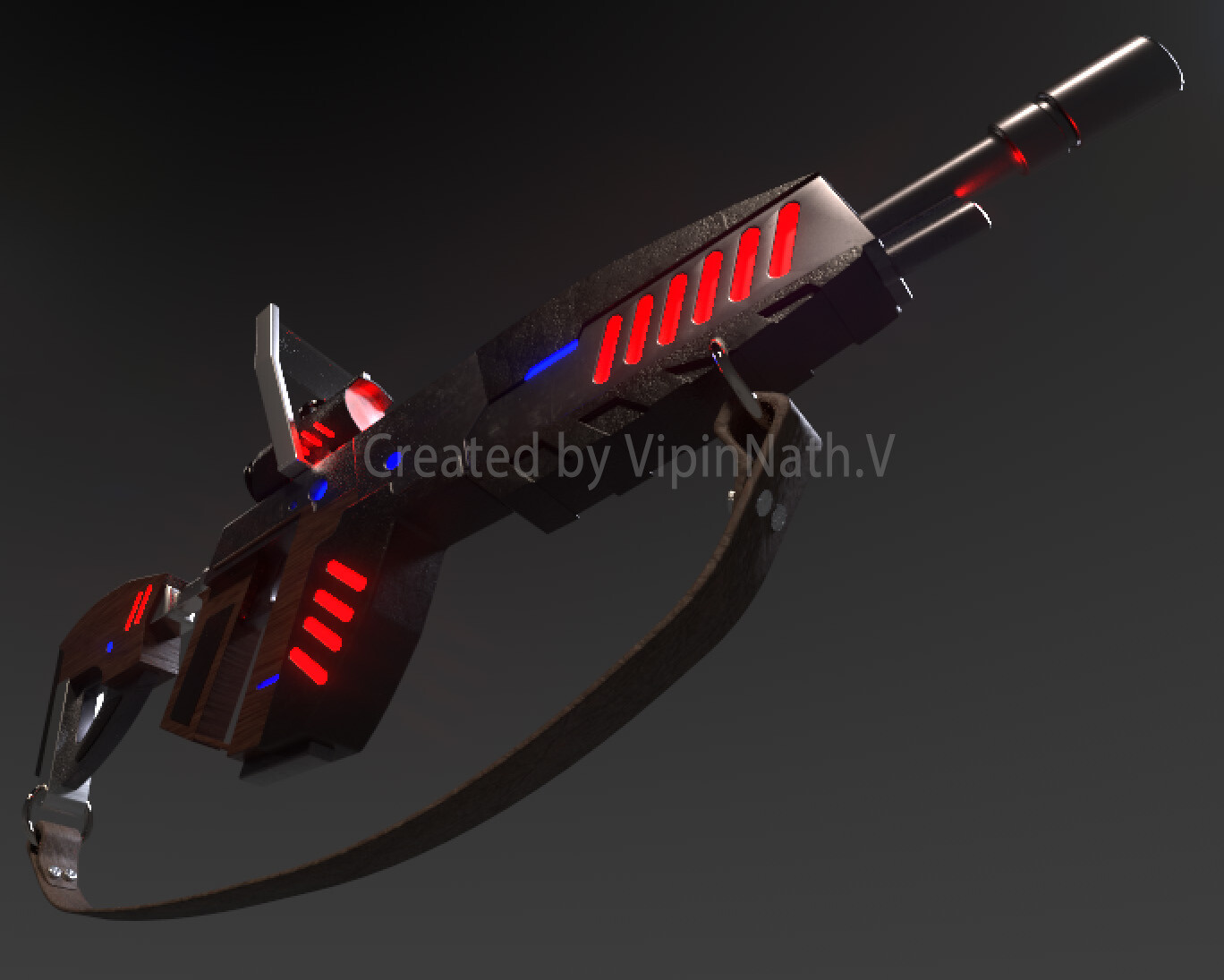 ArtStation - My futuristic gun model