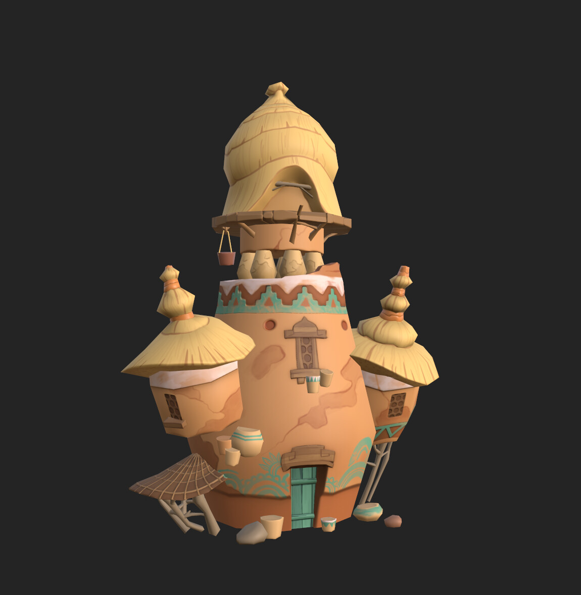 ArtStation - House 3D model based on ”Kêr-Is districts” by Charlène Le ...