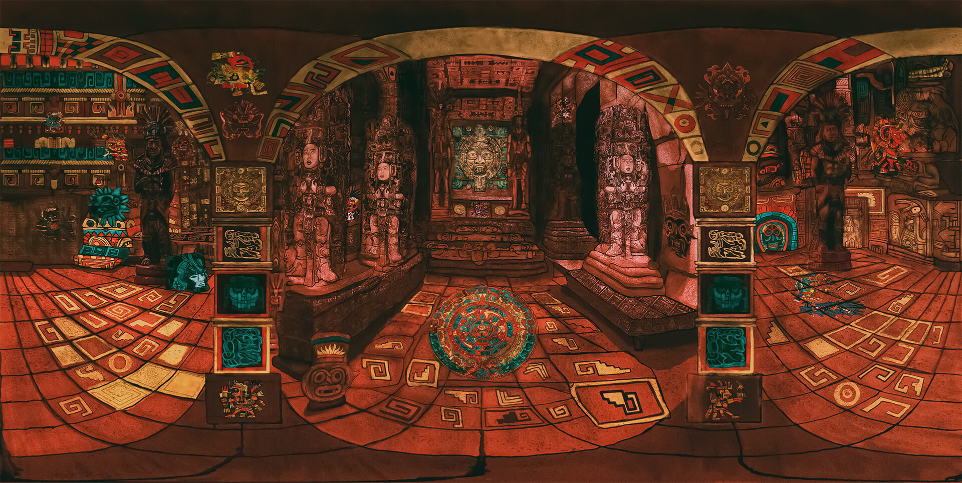 ArtStation - Aztec Temple Interior 360 Pano