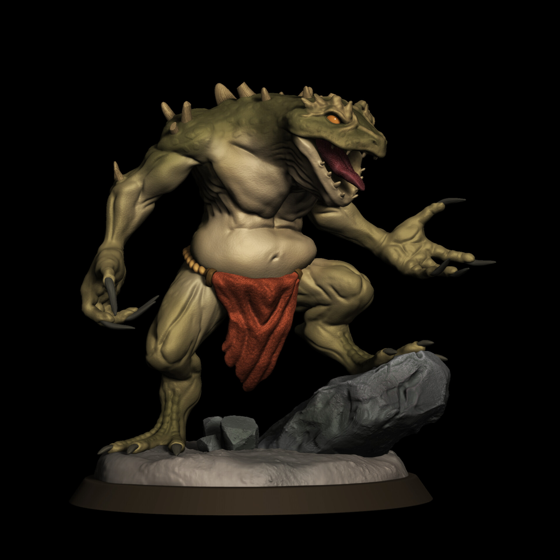 ArtStation - Slaad dnd miniature 2 inch base - 3d printable model