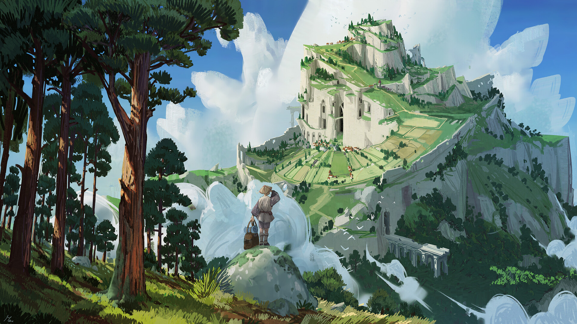 ArtStation - #119 - Practice Sketch - Fantasy Valley