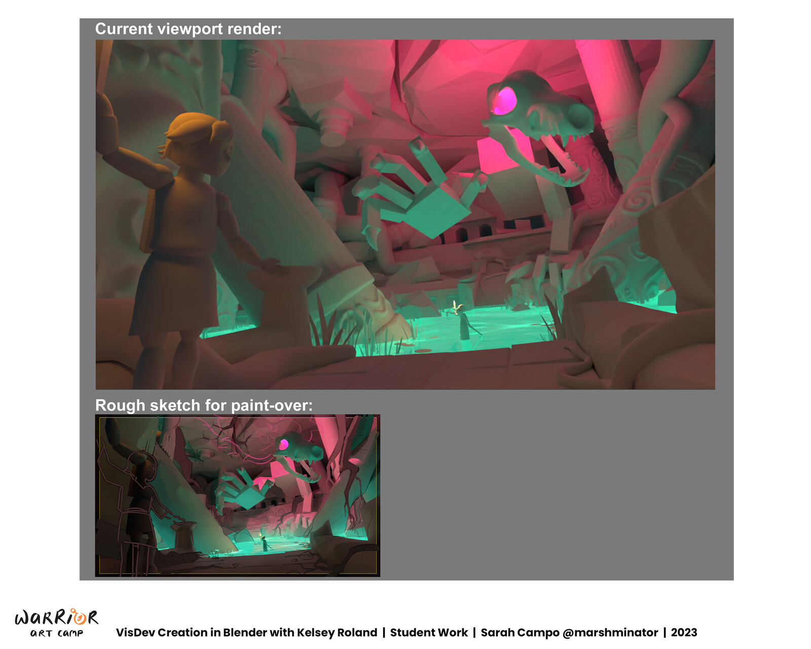 Warrior Art Camp - Sarah Campo | VisDev Creation in Blender with Kelsey Roland (Oct 2023)