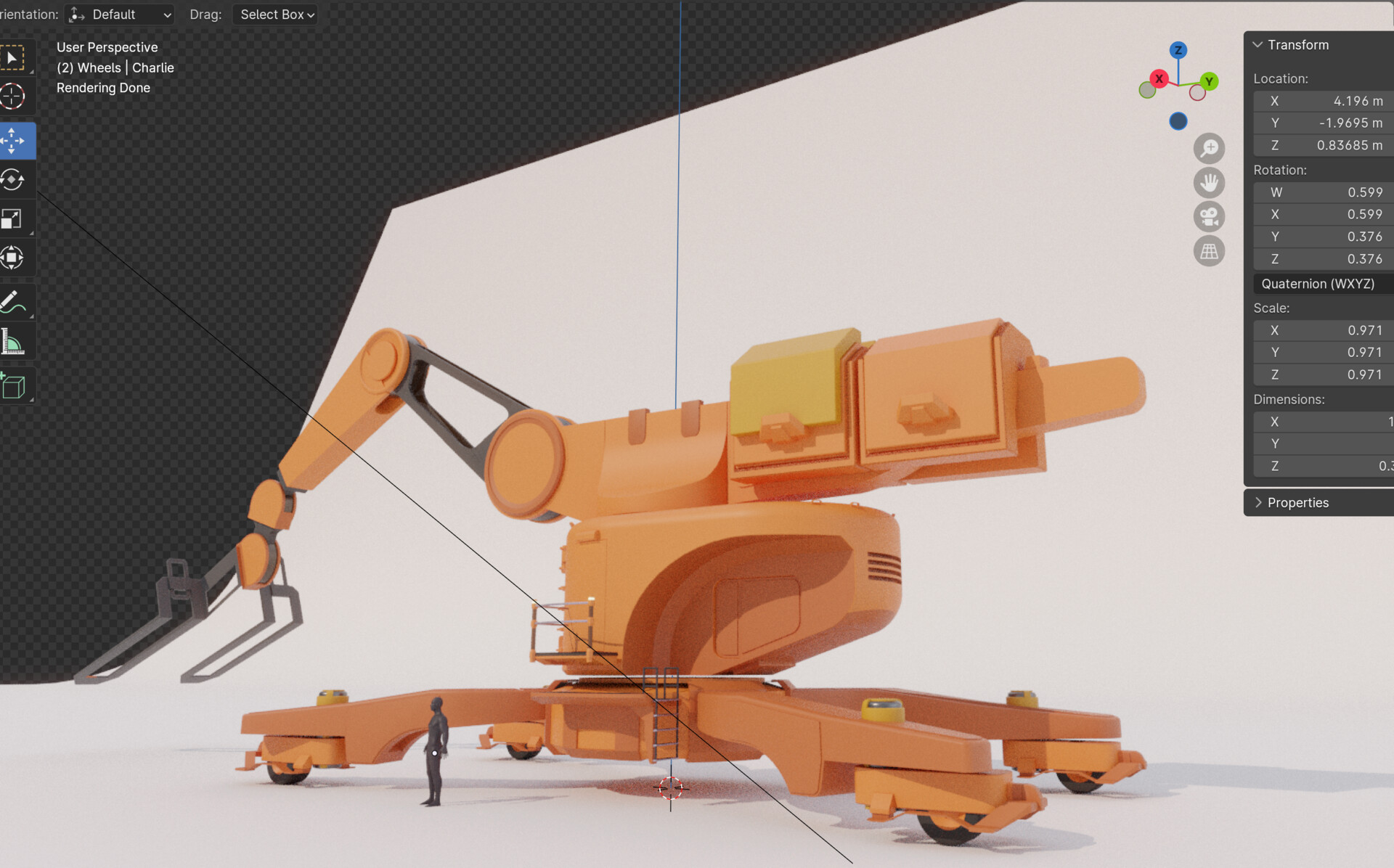 David Goodwin Artstation Portfolio - Mech Crane - Blender Test