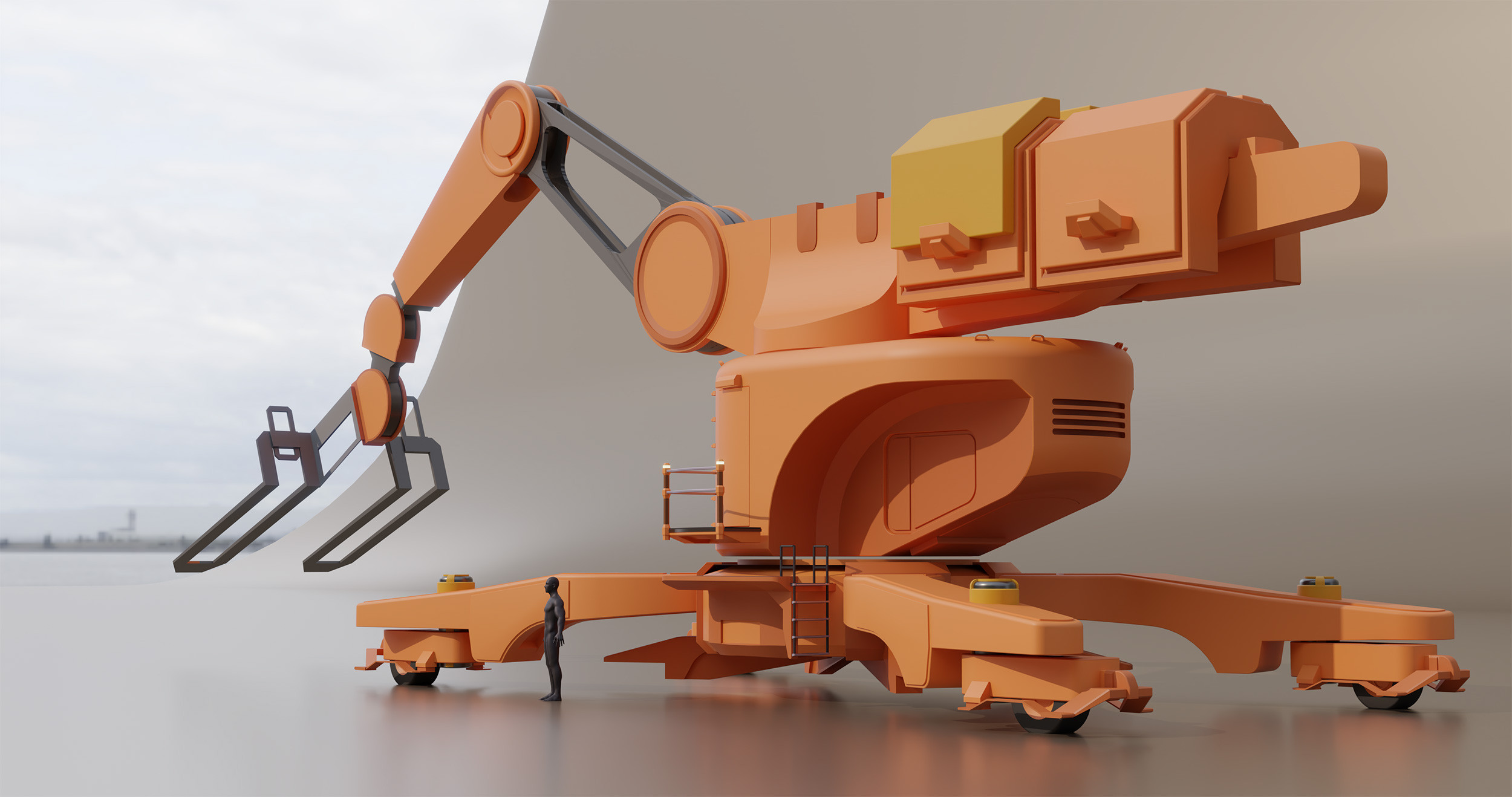 David Goodwin Artstation Portfolio - Mech Crane - Blender Test
