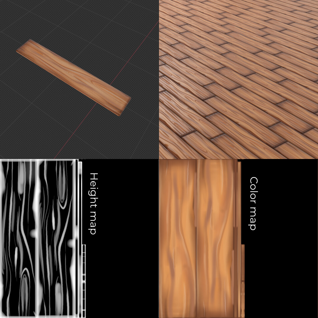 Morgane DANO - Stylized wood texture painting test