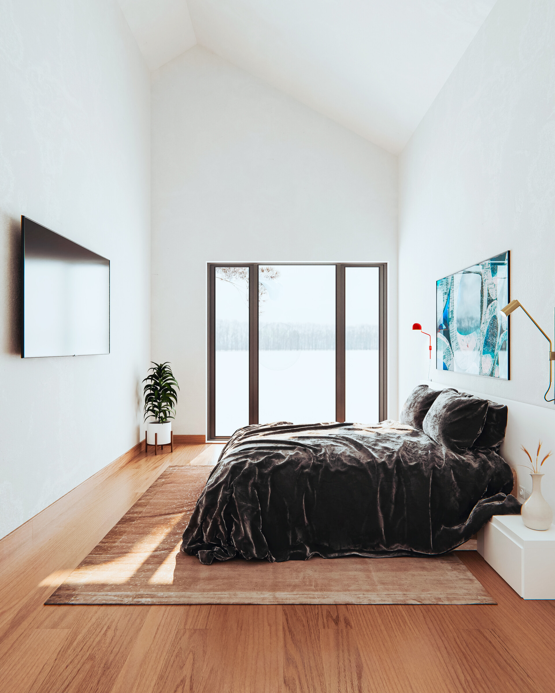 ArtStation - minimalist bedroom