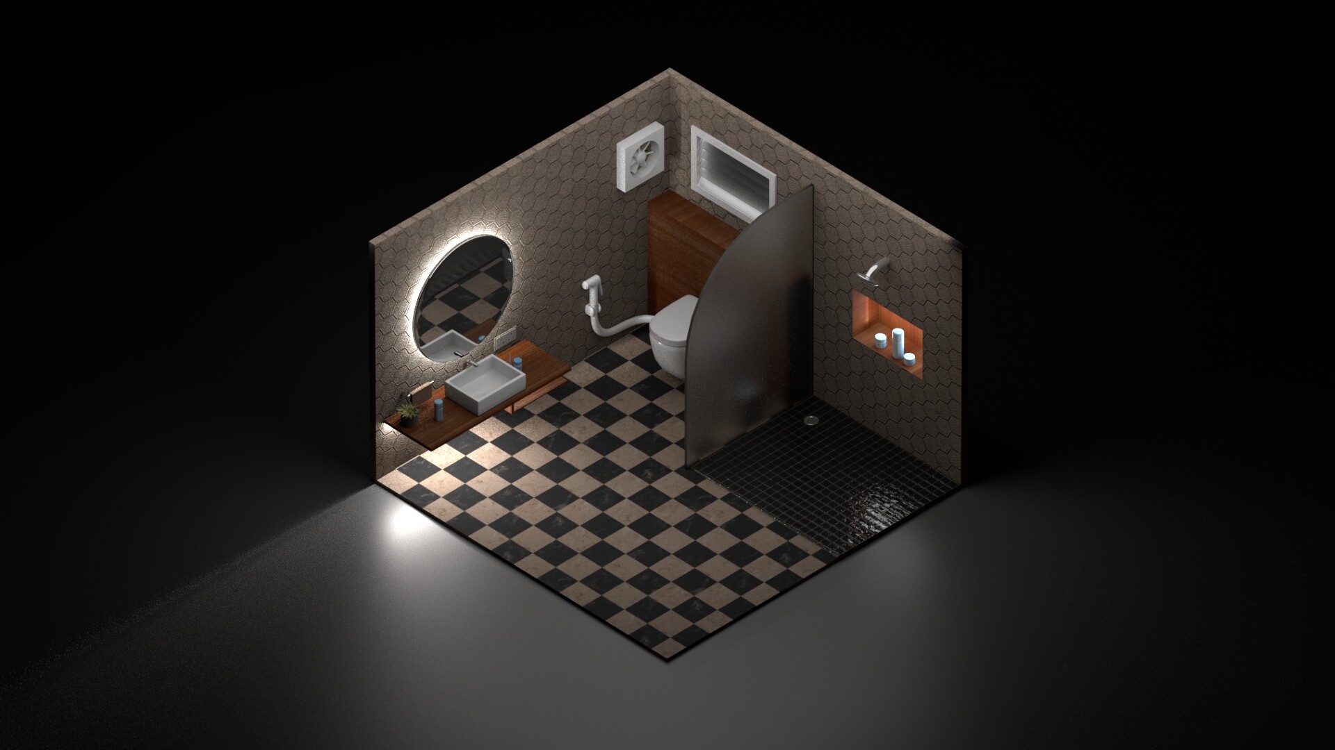 ArtStation - Isometric Washroom Render