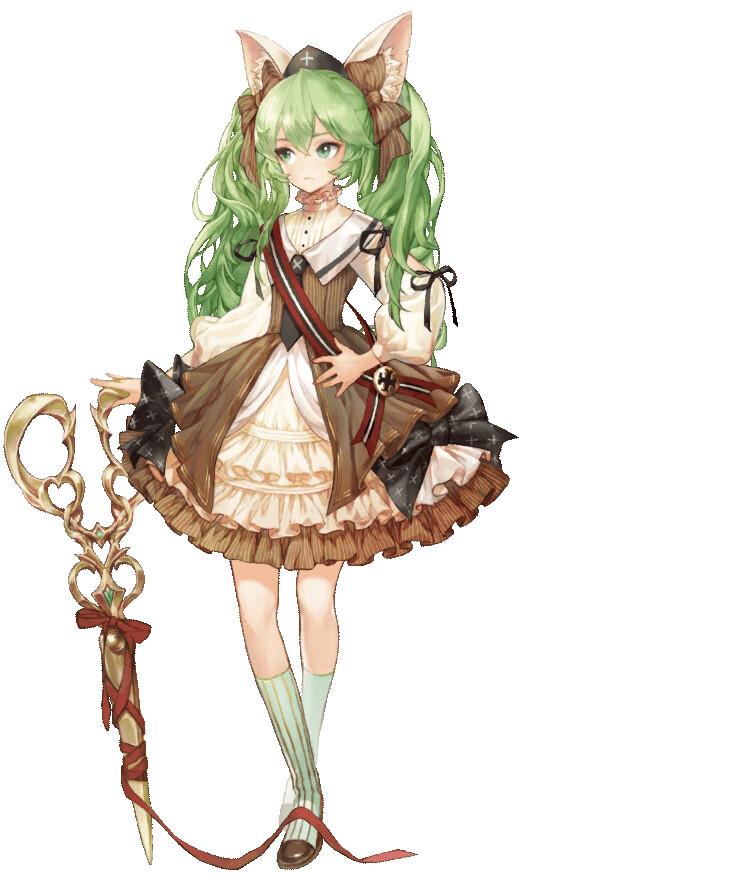 ArtStation - A girl having huge scissor in green hair with animation