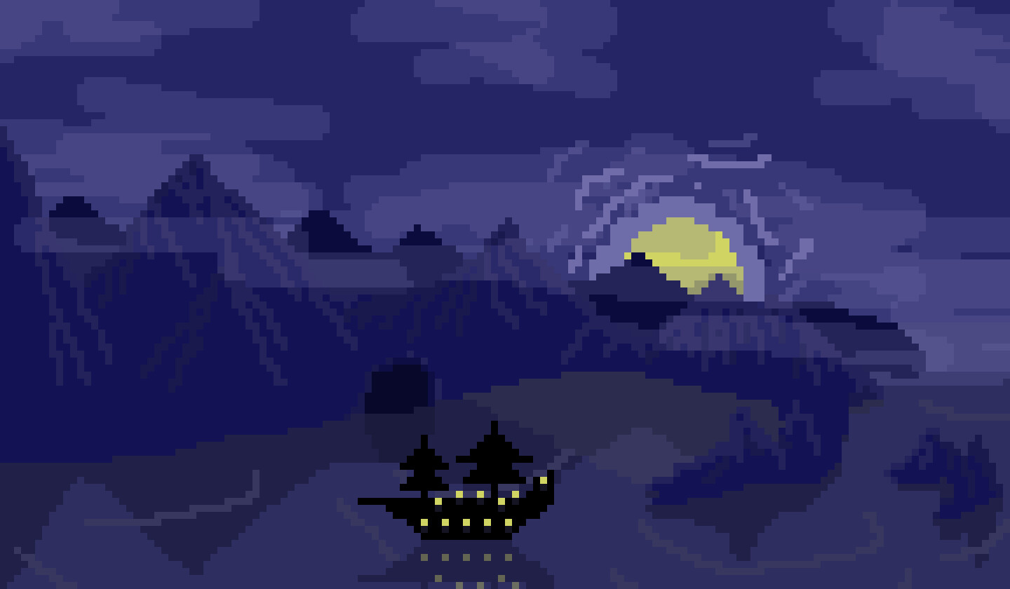 ArtStation - Ocean Night Pixel Art