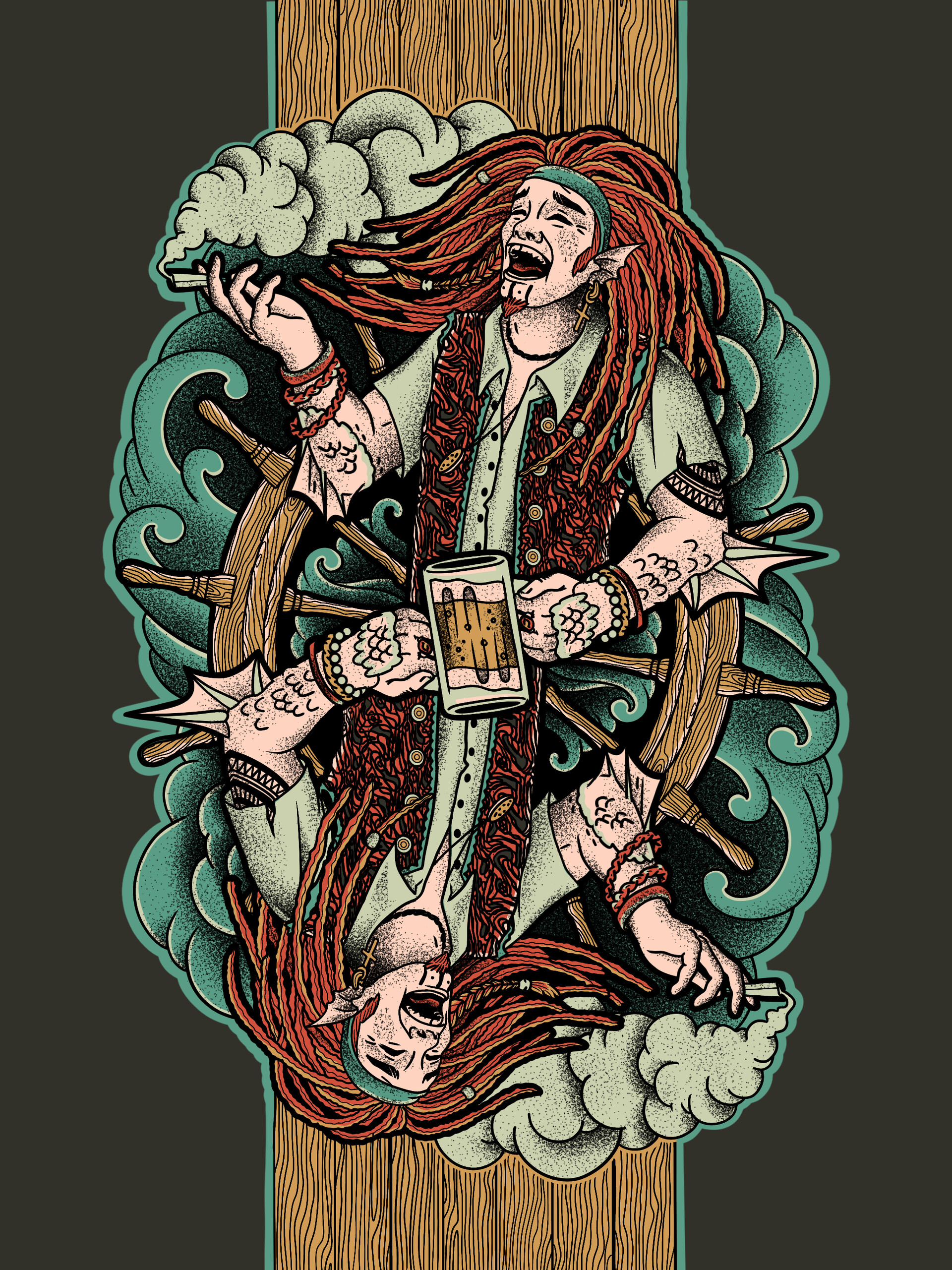 ArtStation - pirate playing cards illustration