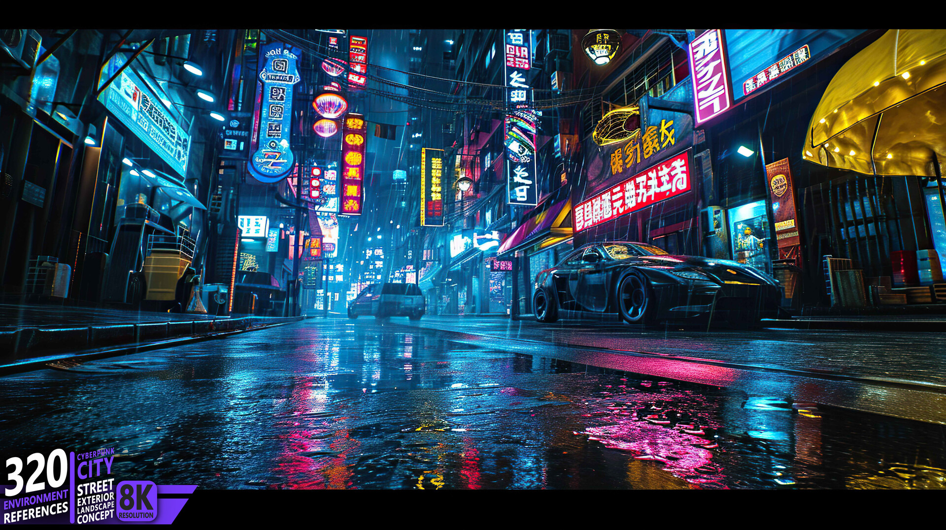 ArtStation - 320 Cyberpunk City-Street-Exterior-landscape-Concept ...