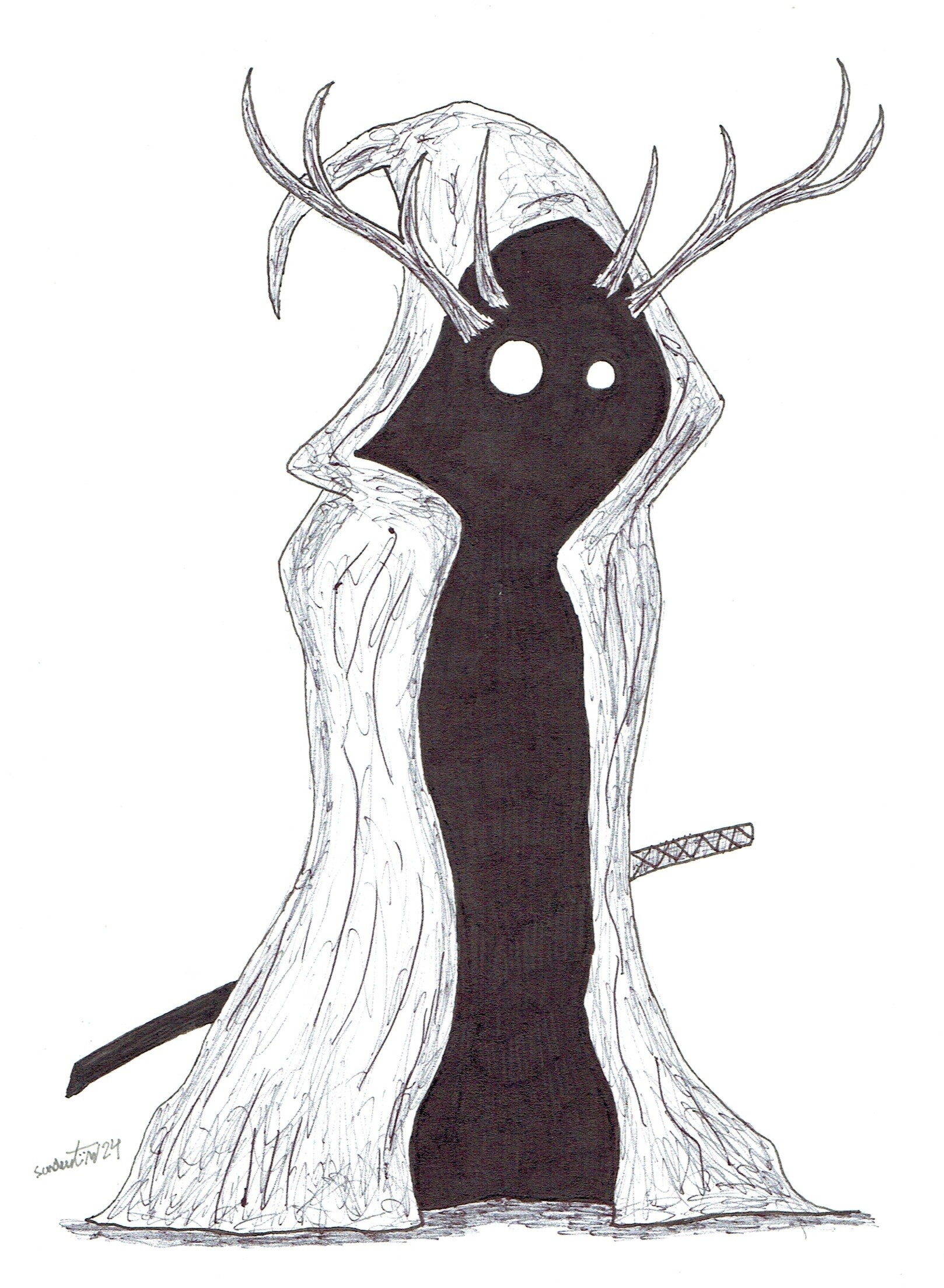 ArtStation - Scribble Beast 478 - Inktober52 (2024) - Samurai