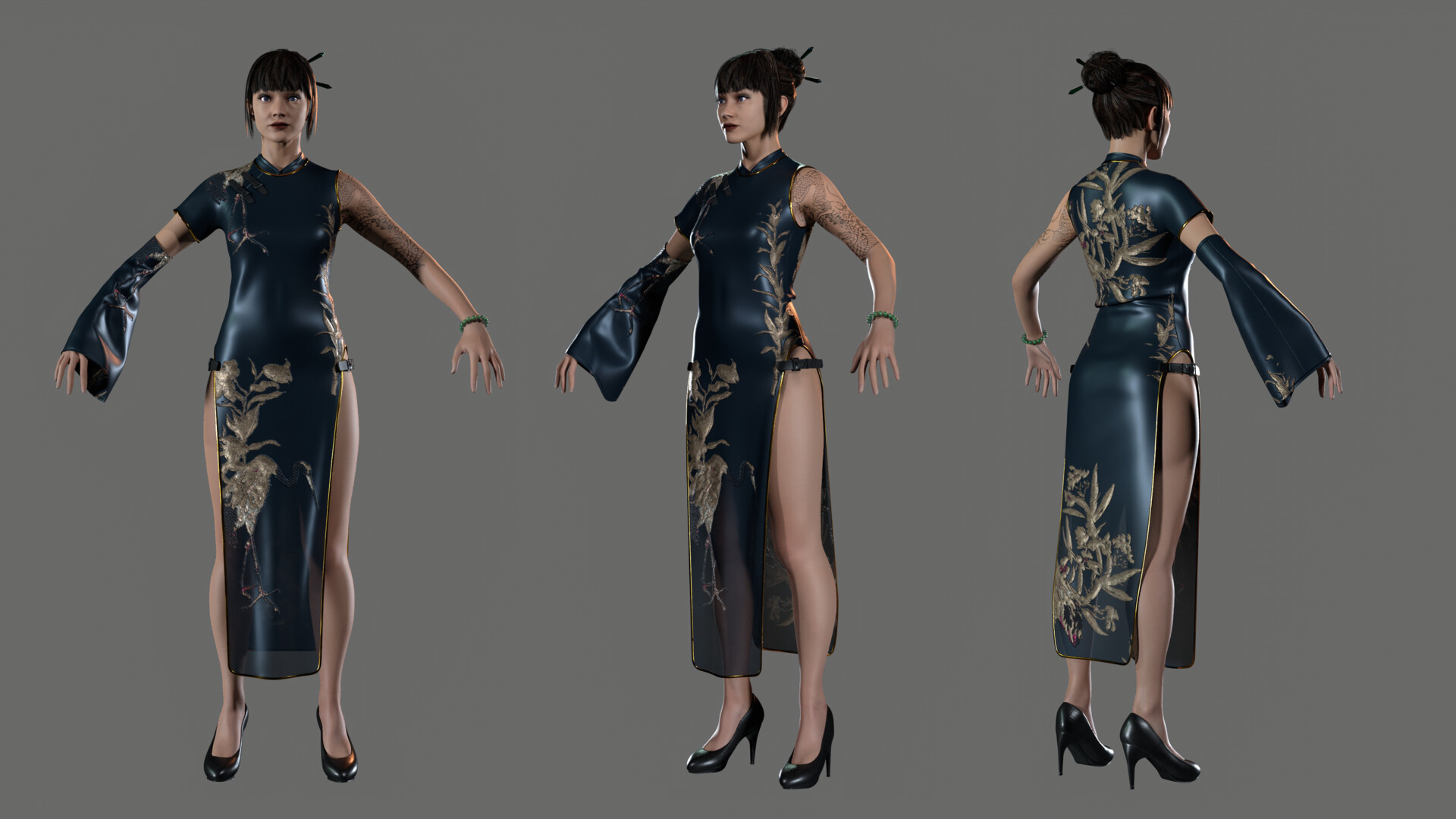 Yuna Zhai - Chinese Qi Pao Character Design