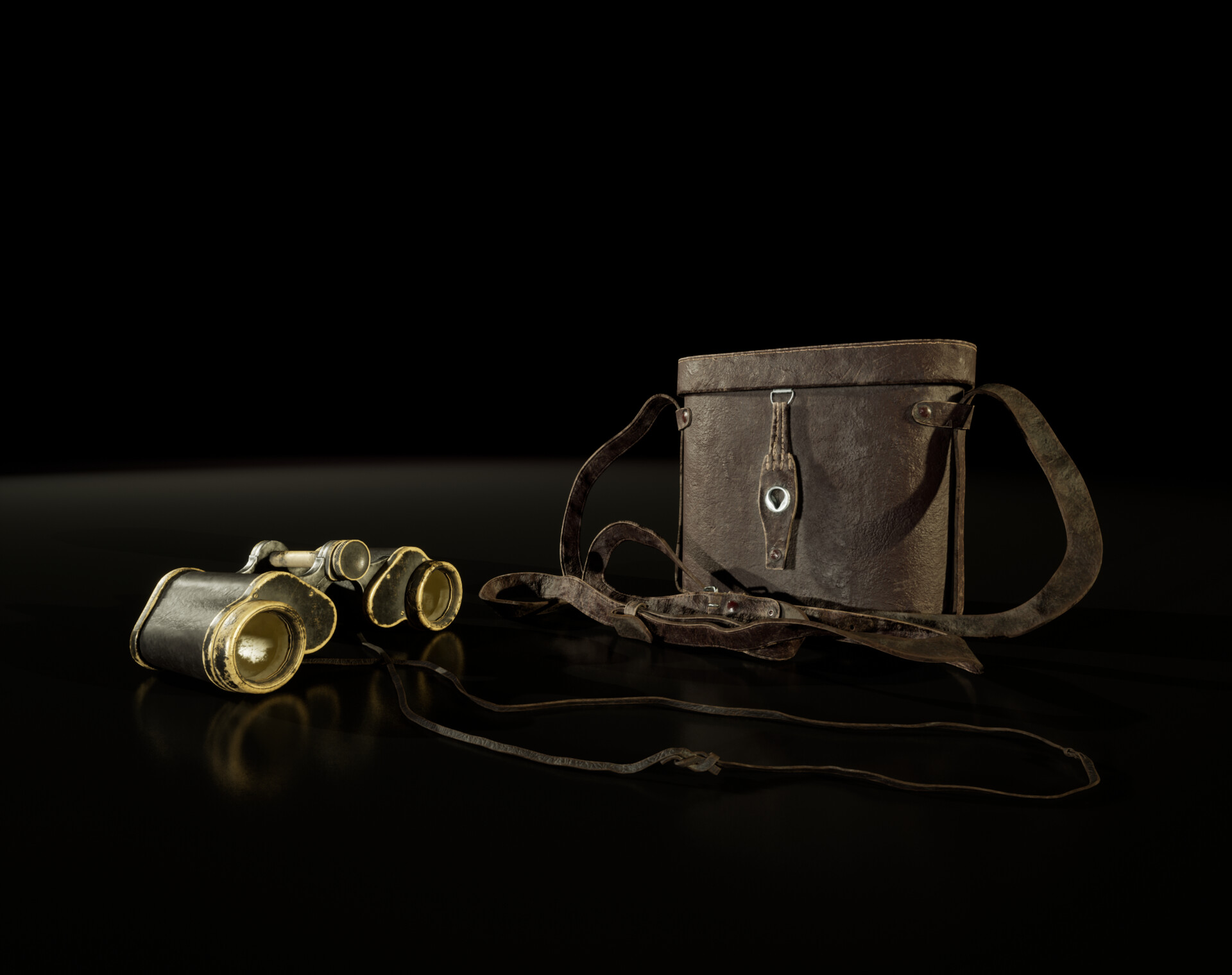 ArtStation - Antique binoculars with case