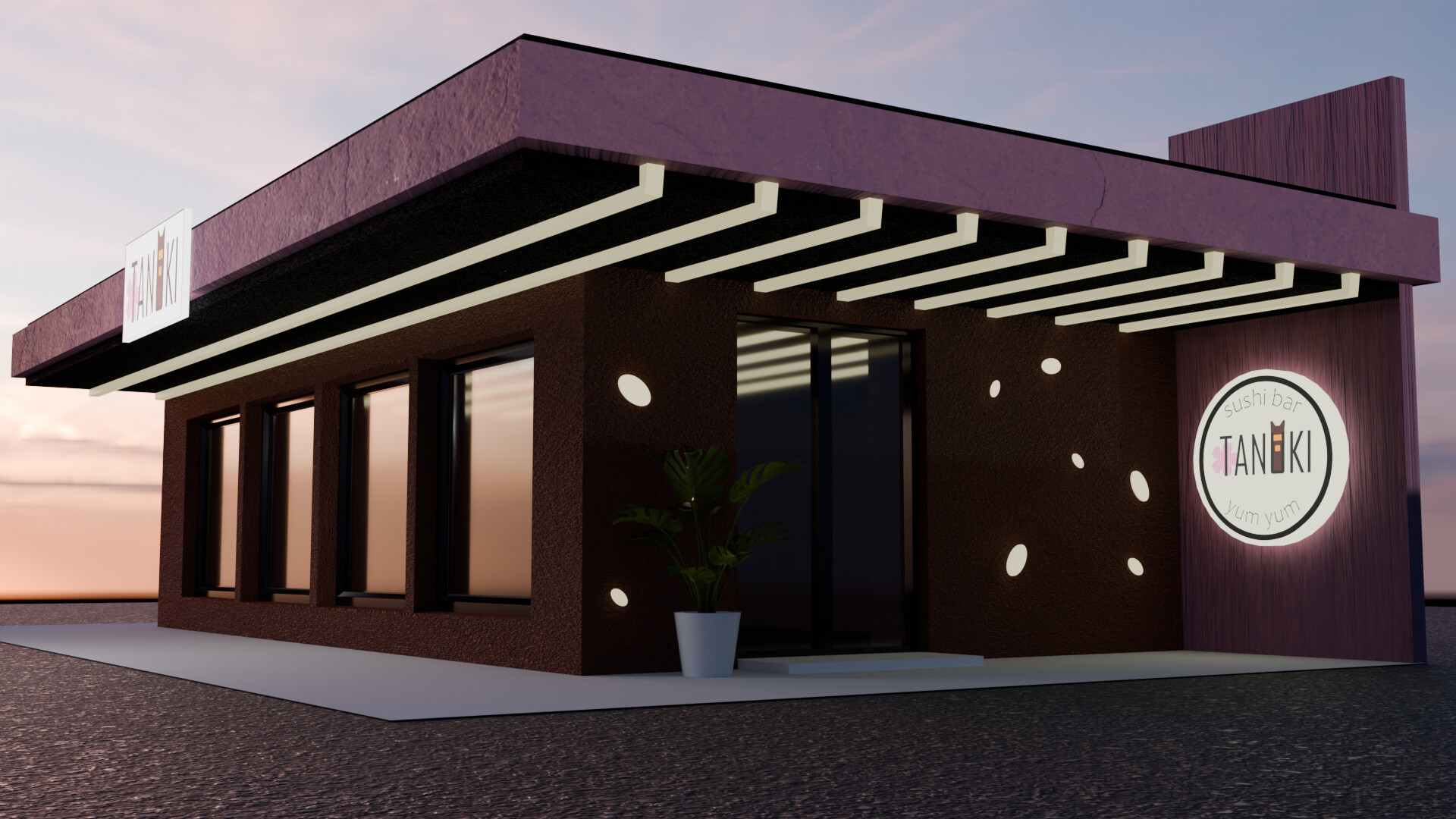 ArtStation - Sushi bar exterior