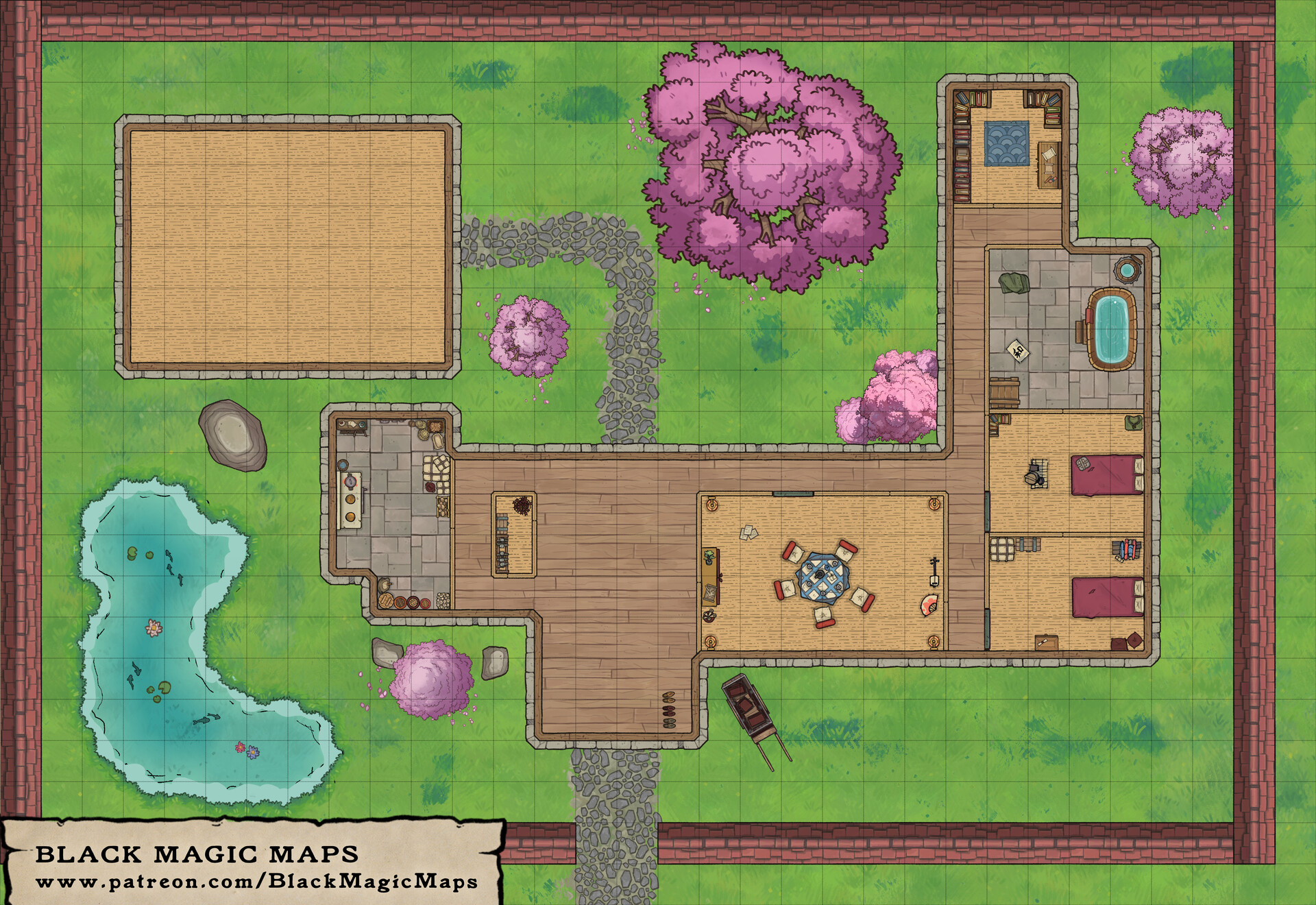 ArtStation - (Free) The Samurai House BATTLEMAP! ⚔️