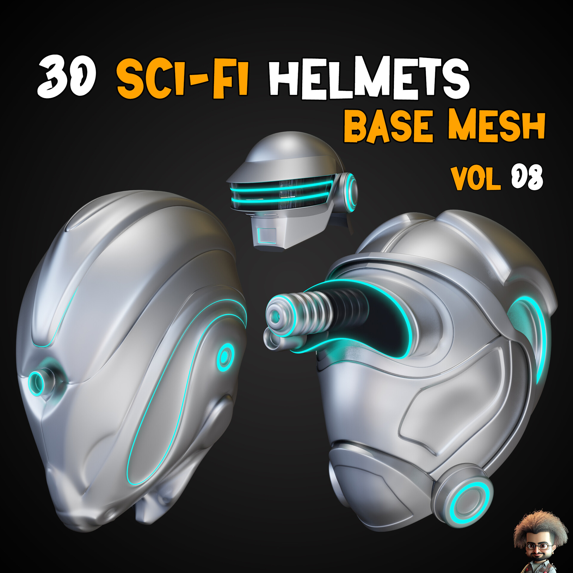 ArtStation - 30 Sci-Fi Helmets Base Mesh - Vol 08