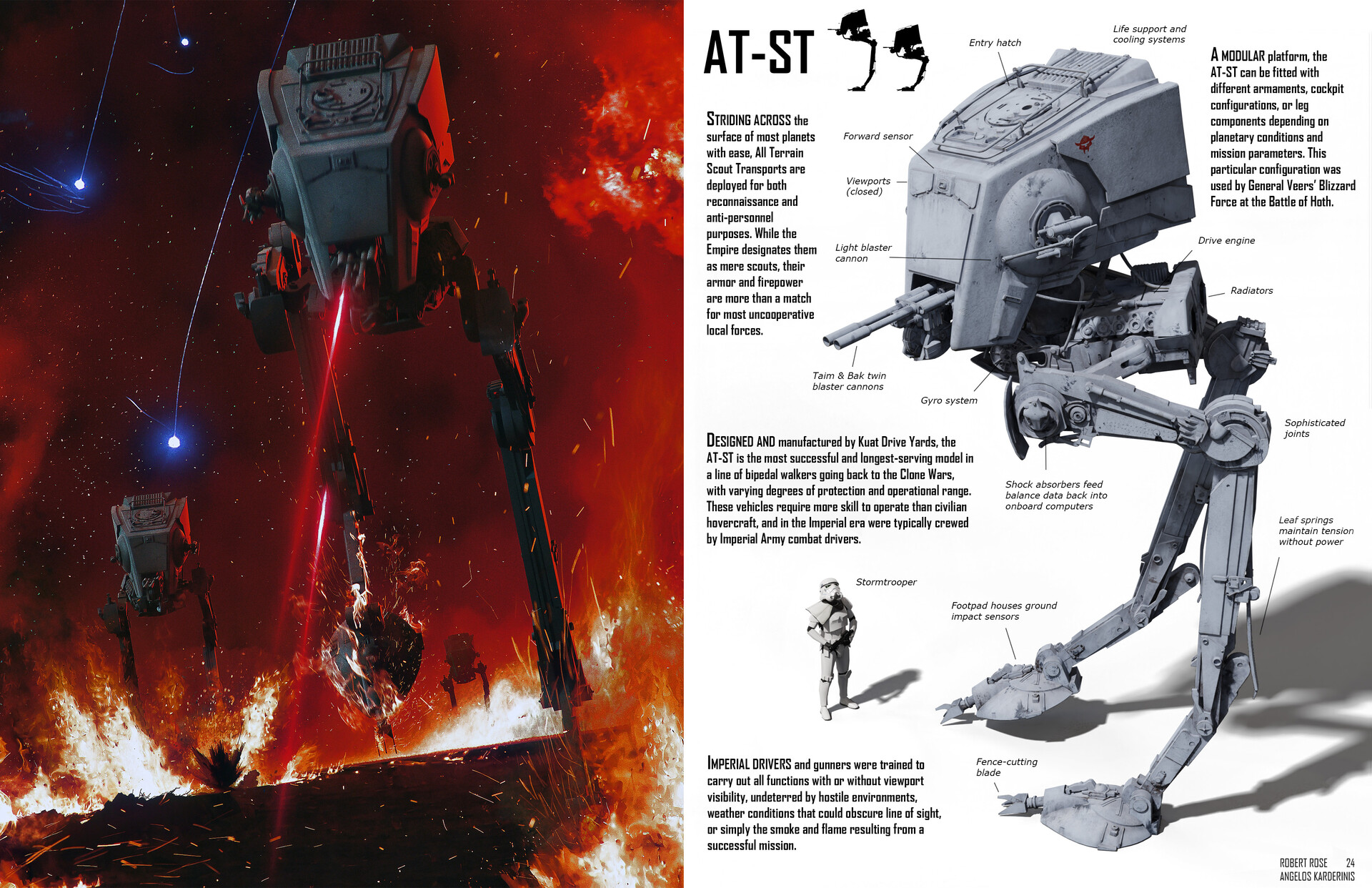 ArtStation - Star Wars ESB AT-ST Reference Book Illustration Layout
