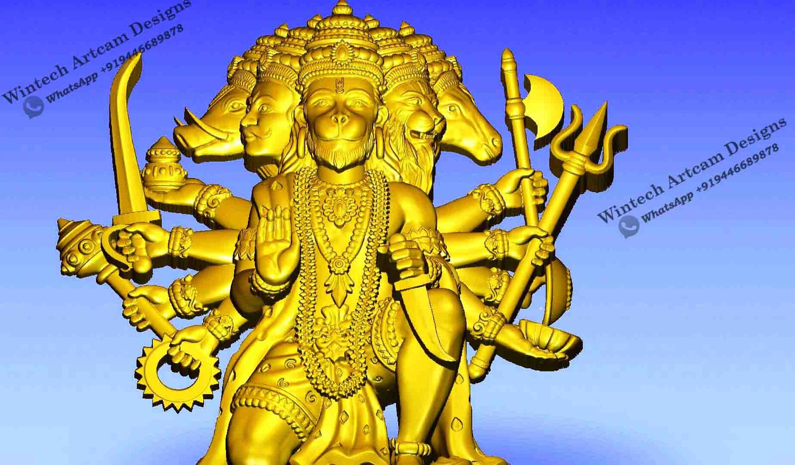 Krishnaa - CNC Artcam at its Finest: A Panchamukhi Hanuman Design for ...