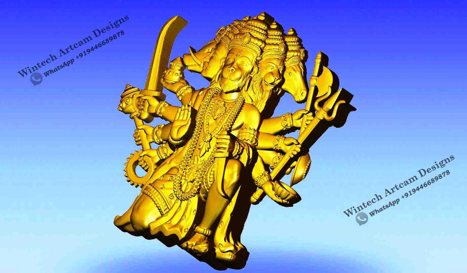 Krishnaa - CNC Artcam at its Finest: A Panchamukhi Hanuman Design for ...